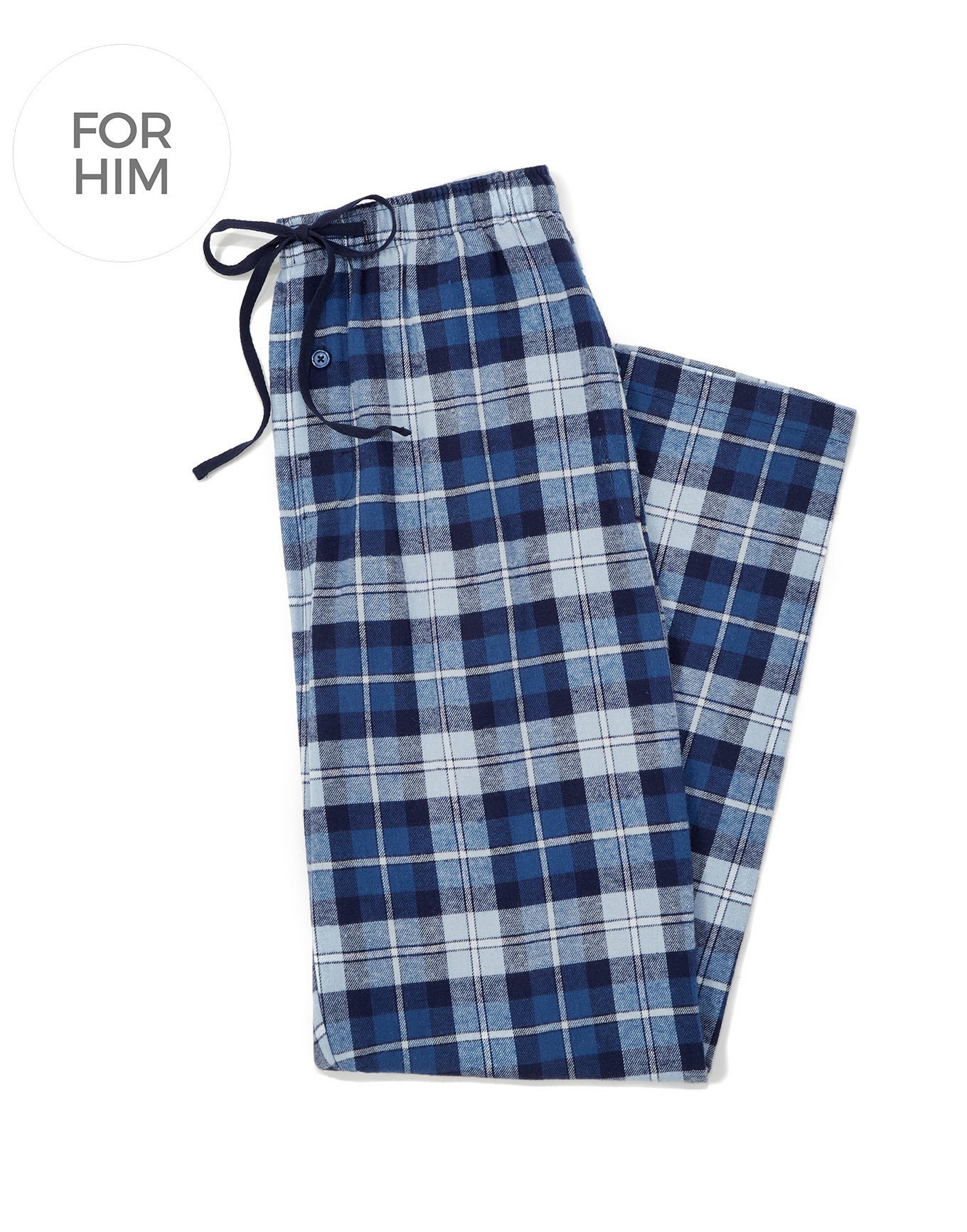 Samuel Blue Plaid C02 Men Long PJ Pant, S-XL | Adore Me