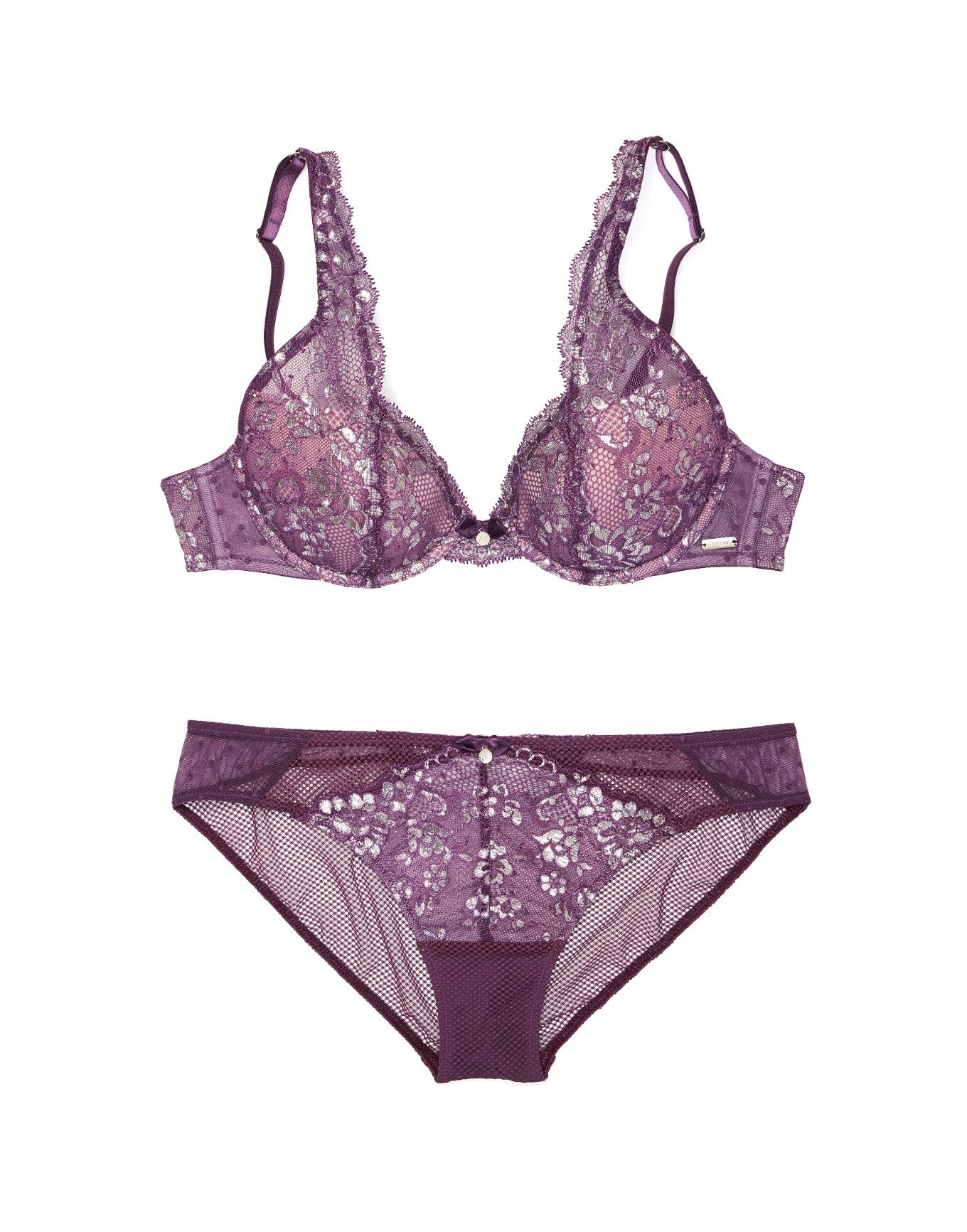 Lisa Dark Purple 2 Contour Plunge, 32D | Adore Me