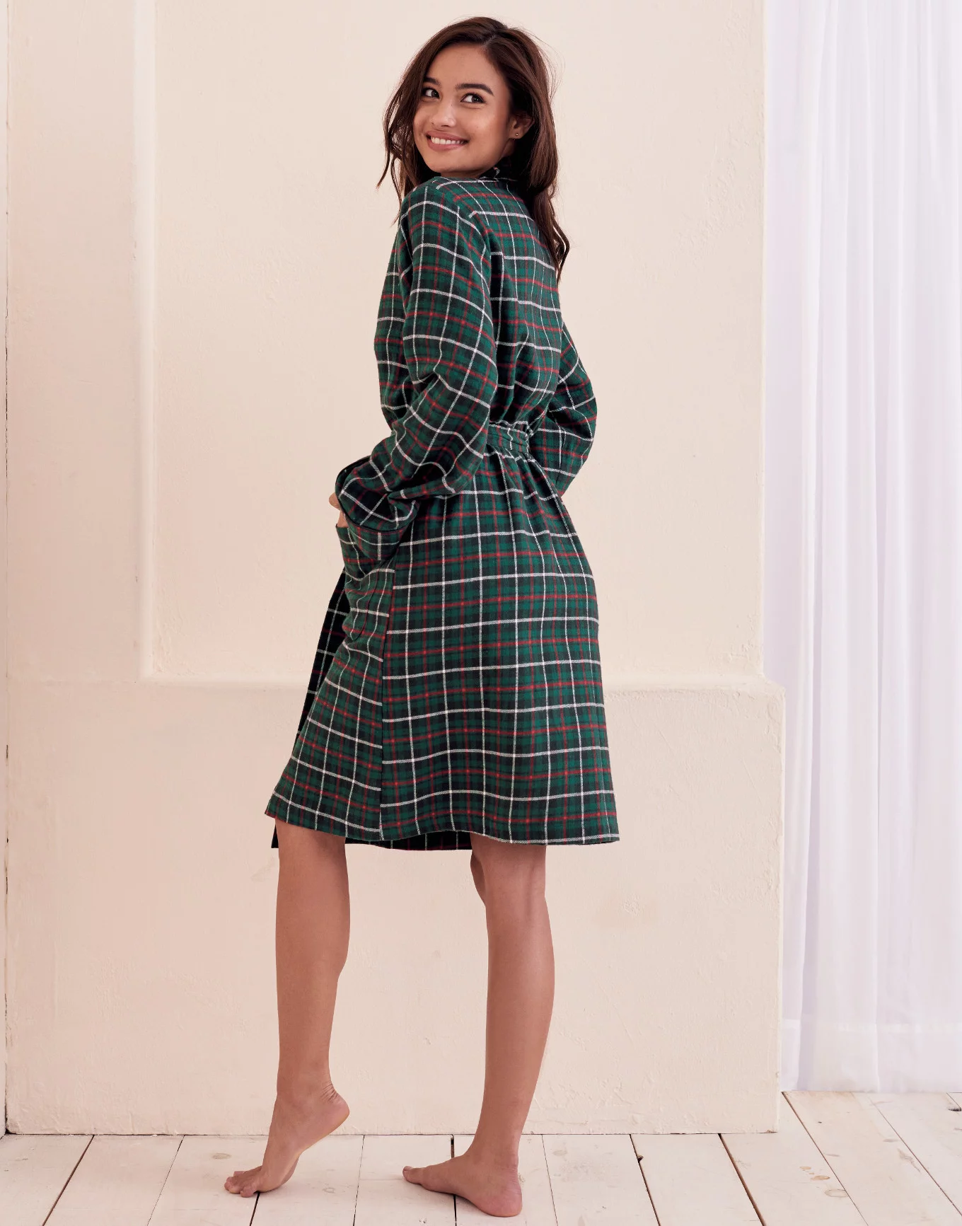 Eilidh Plaid Green Robe, XS-XL | Adore Me