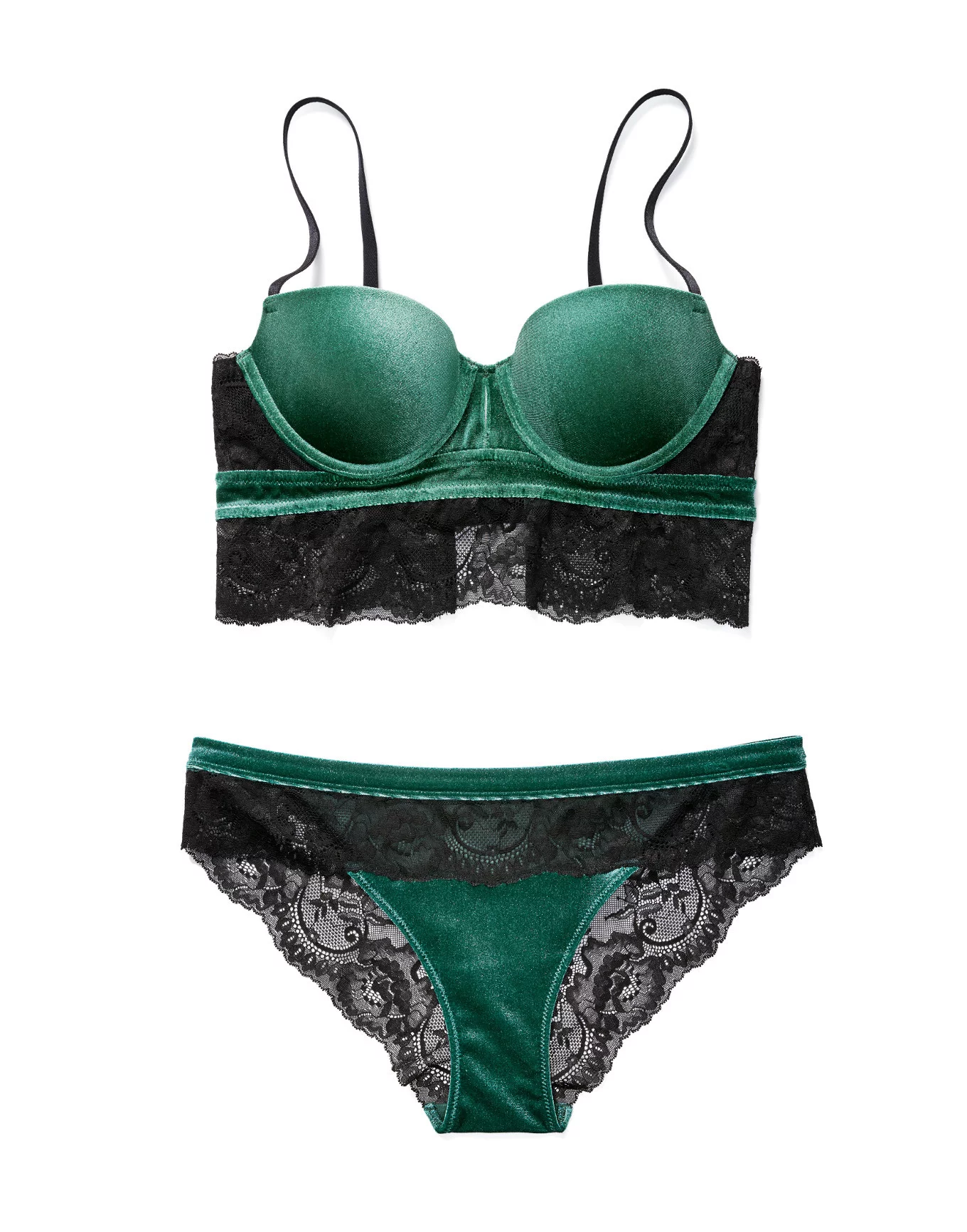 Eabha Dark Green Push Up Bra, 30C-38D | Adore Me