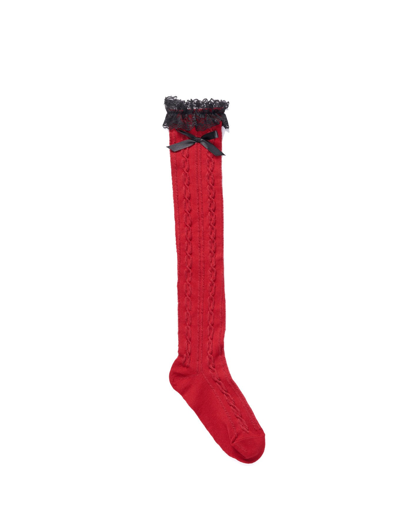 Erwina Dark Red Knee High Socks | Adore Me