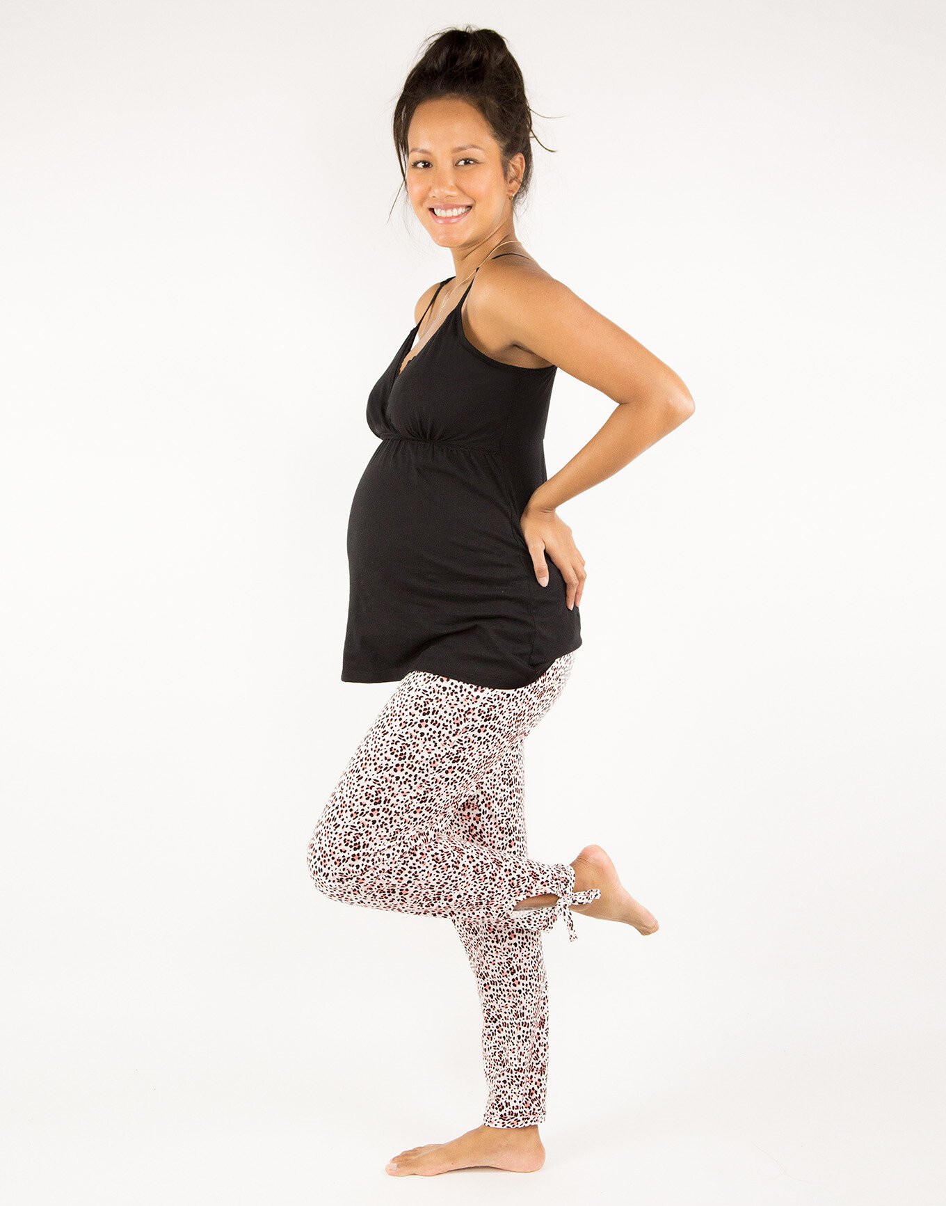 Leopard Cami PJ Set Animal White Under bust nursing access | Adore Me