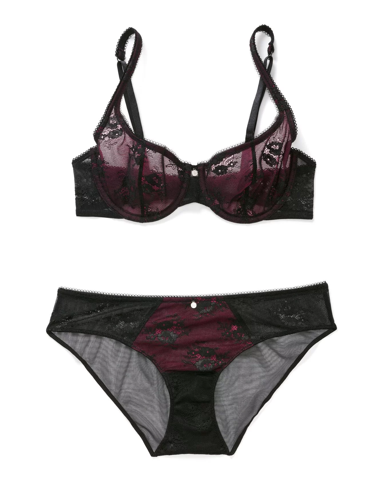 Cerise Black Unlined Bra, 30A-38DD | Adore Me