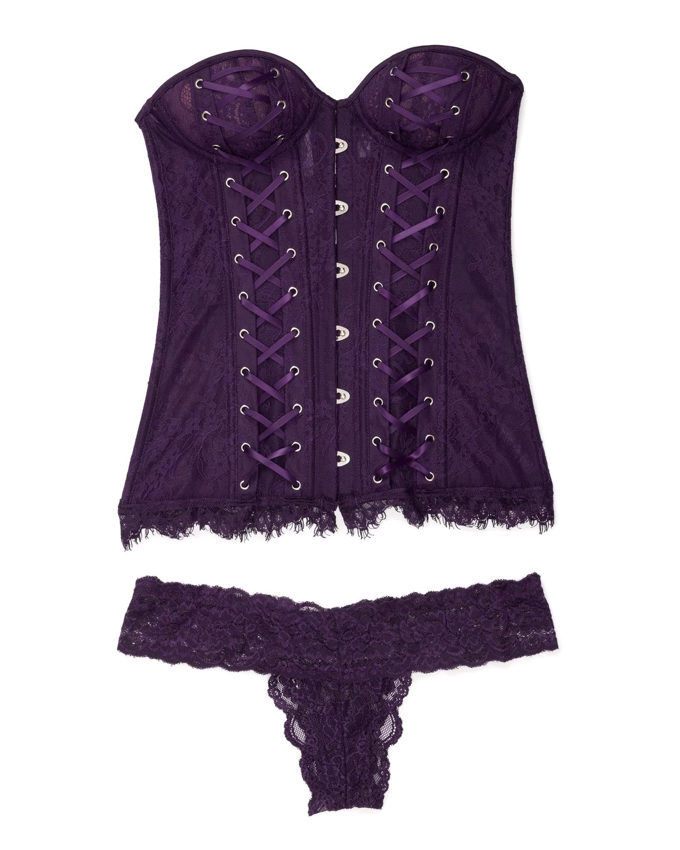 Axelle Dark Purple Corset Set, XS-XL | Adore Me
