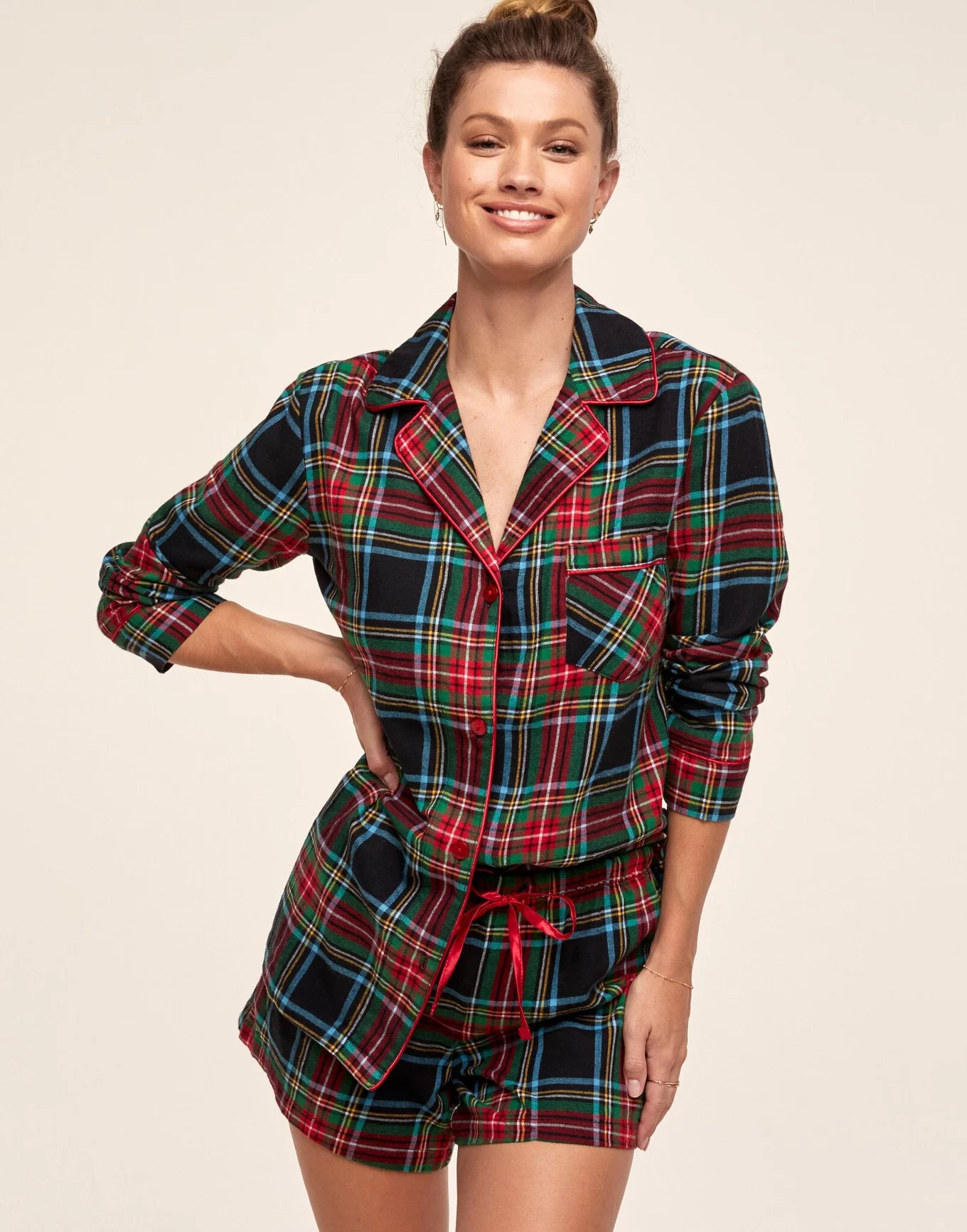Maggie Plaid Black PJ Set, XS-4X | Adore Me