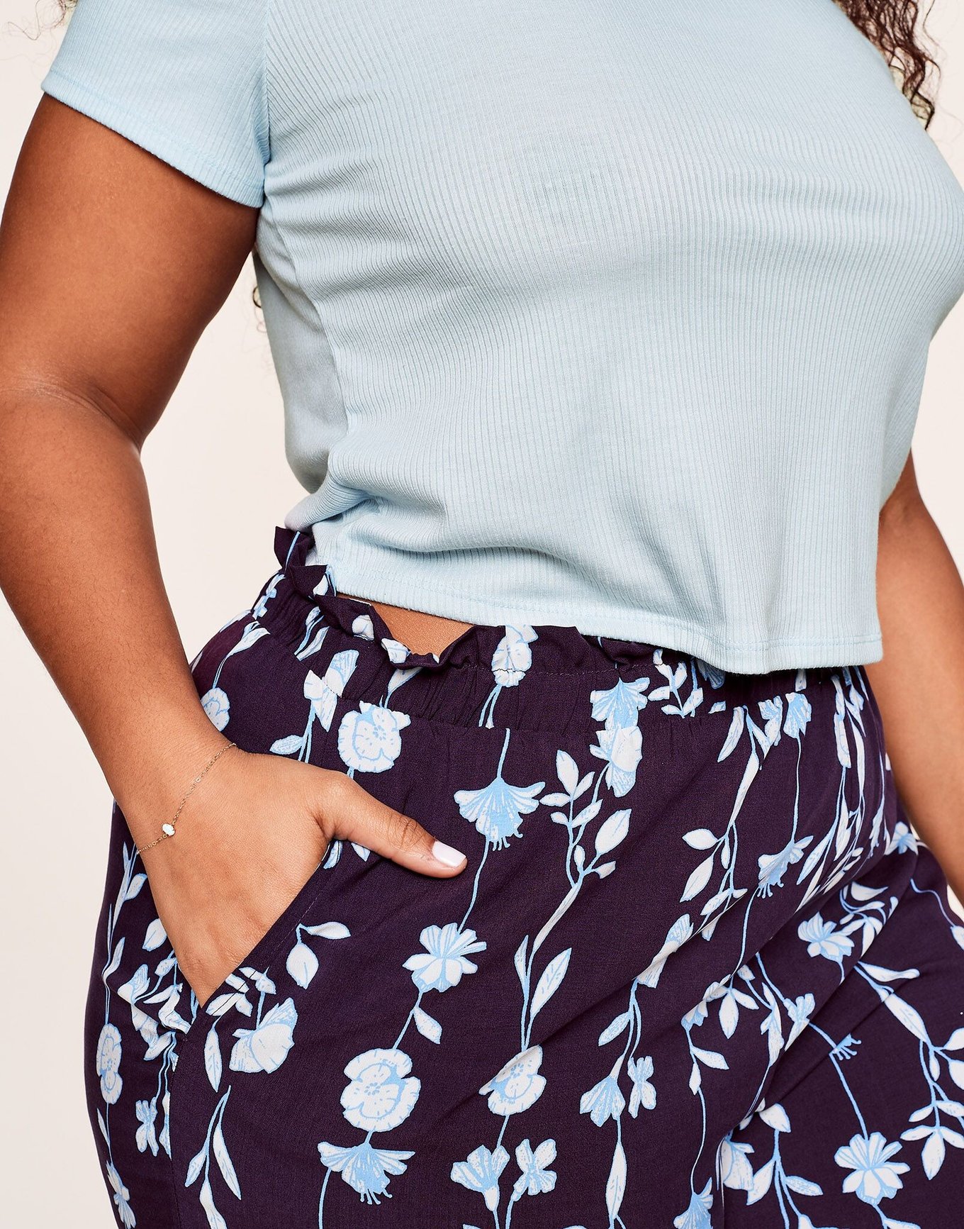 Cara Light Blue Plus T Shirt and Pant Set | Adore Me