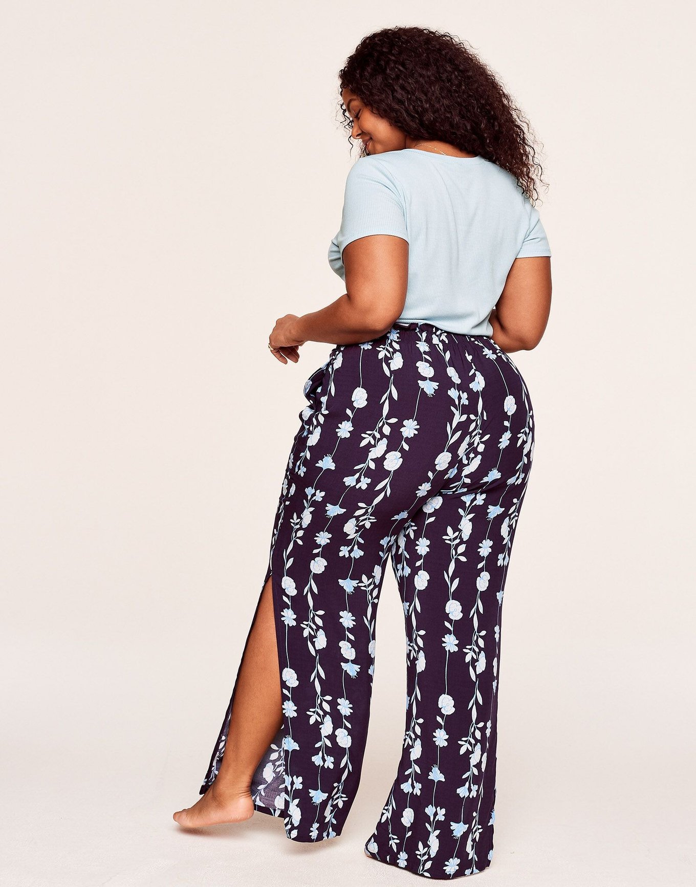 Cara Light Blue Plus T Shirt and Pant Set | Adore Me