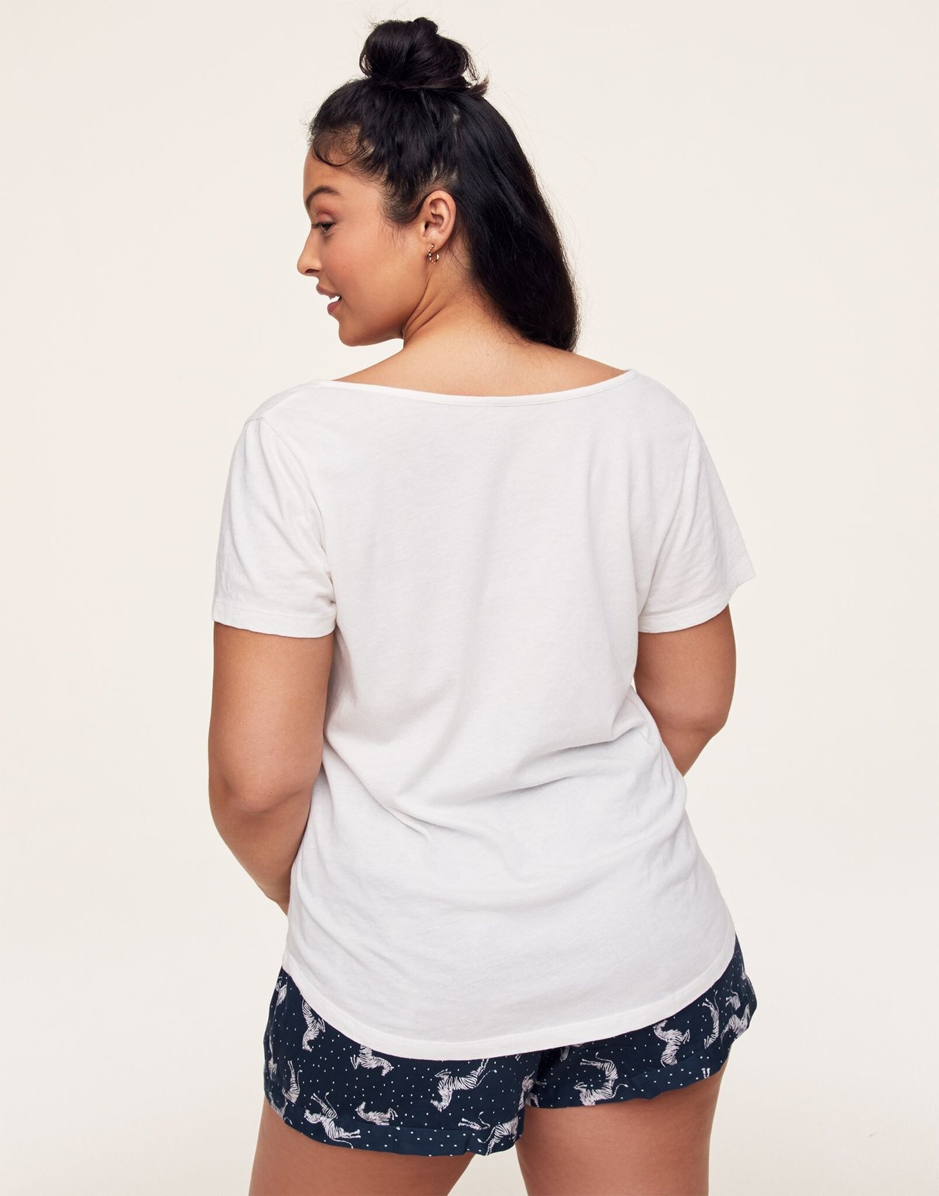 Jacquelyn White Plus T Shirt and Short Set | Adore Me