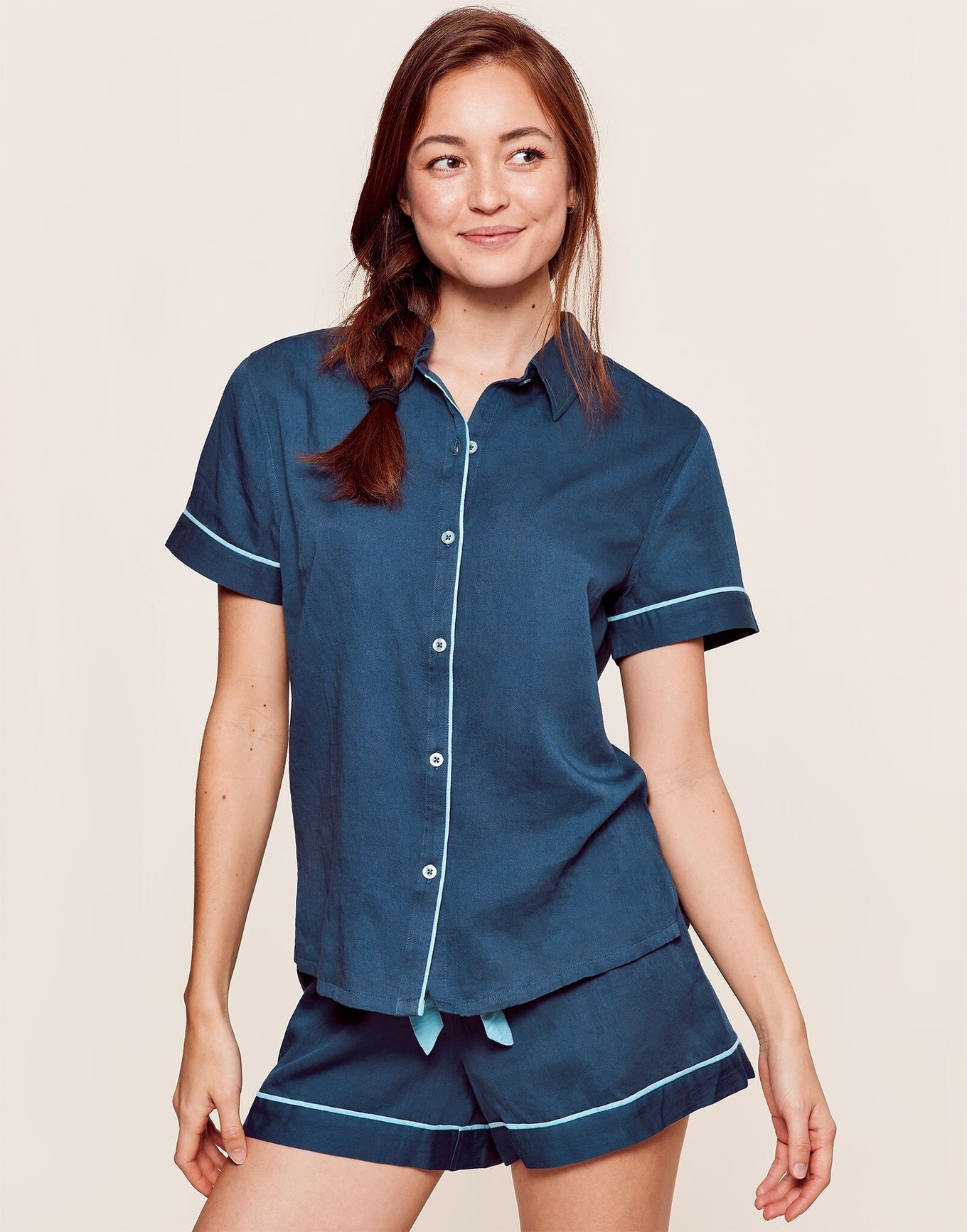 Lea Dark Blue Classic PJ Set | Adore Me