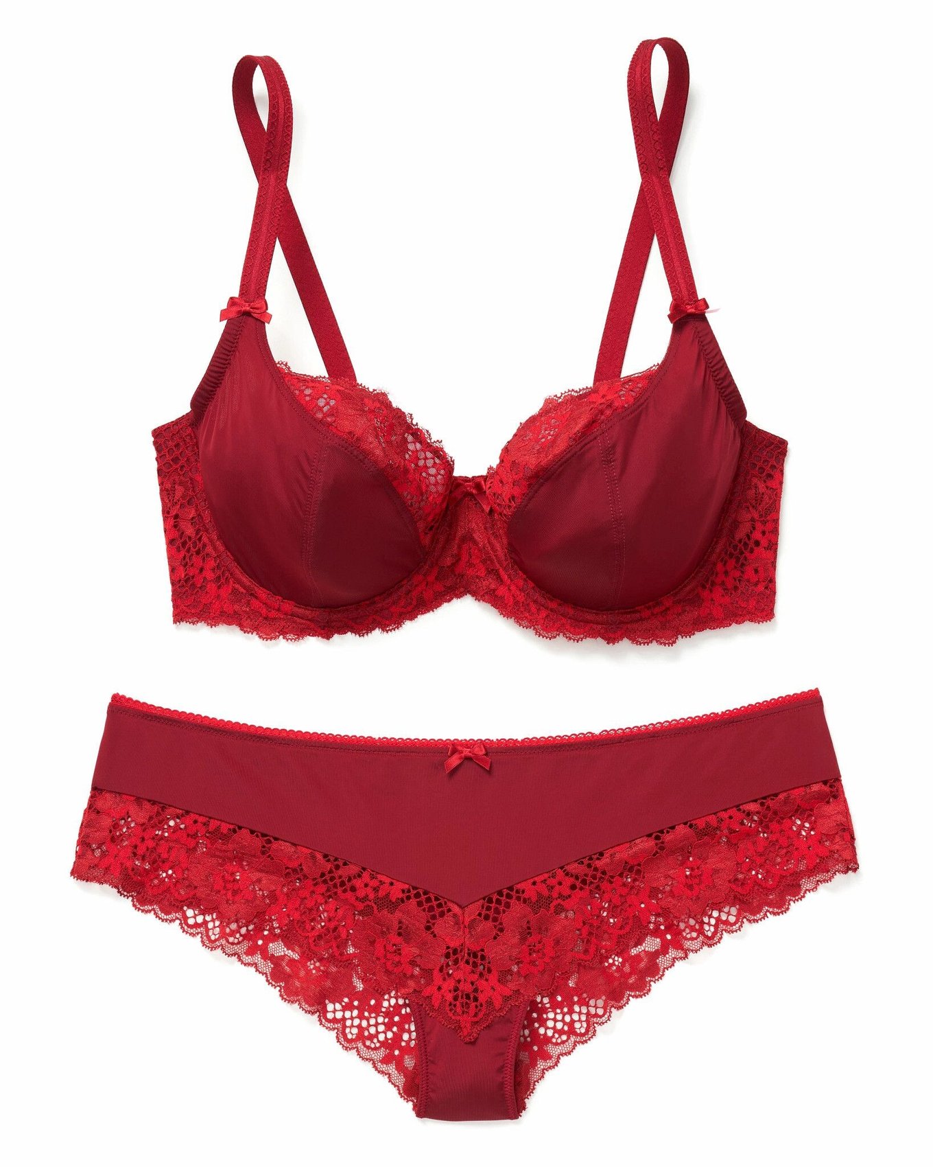 Zita Dark Red Unlined Full Coverage, 38I-44DD | Adore Me