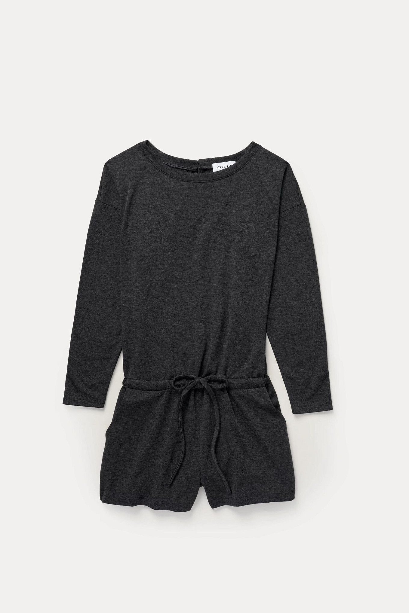 Crossett Playsuit Gray Long sleeve playsuit | Adore Me