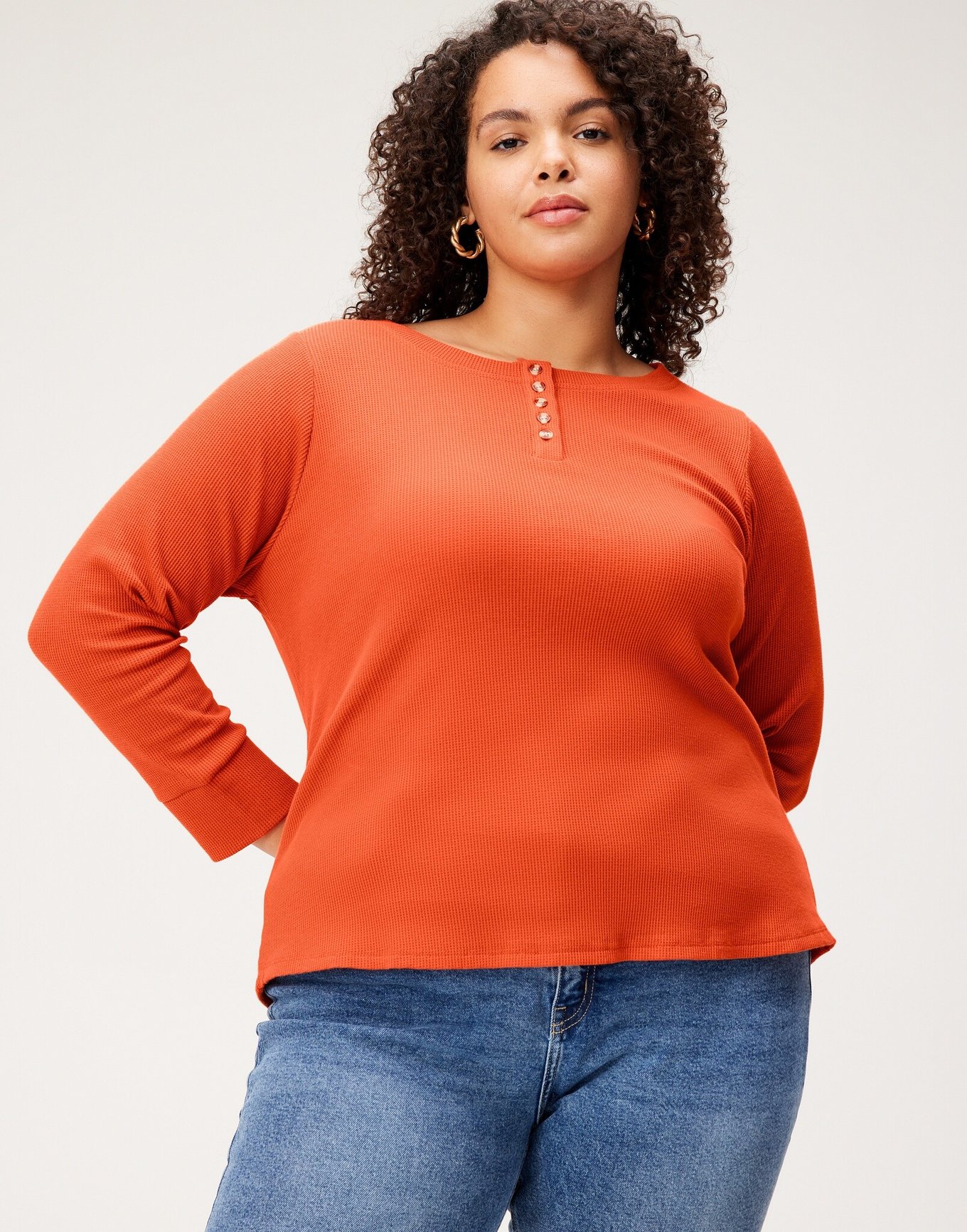 Violet Top Dark Orange Plus Top, 1X-3X | Adore Me