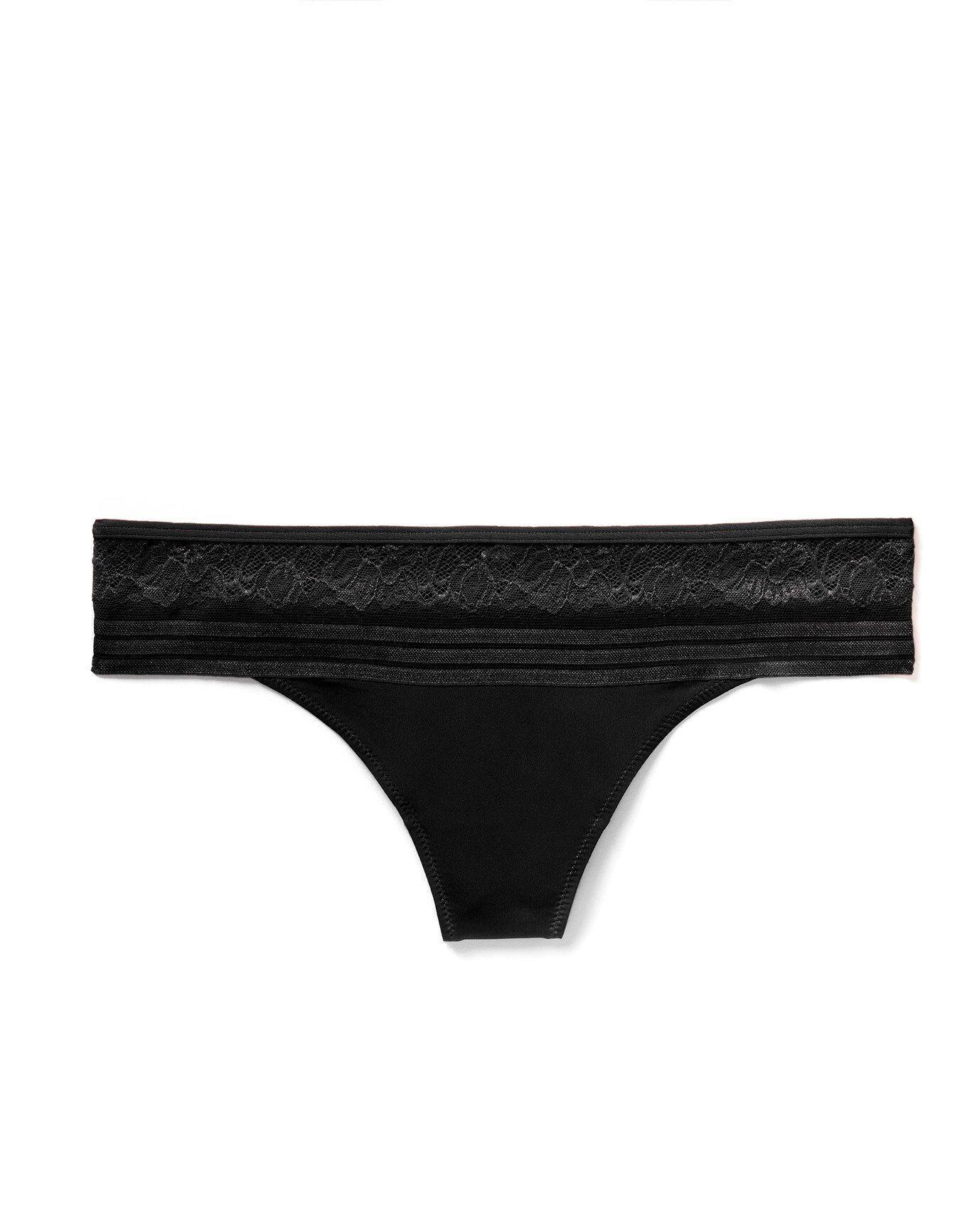 Amellia Black Thong Panty, XS-4X | Adore Me
