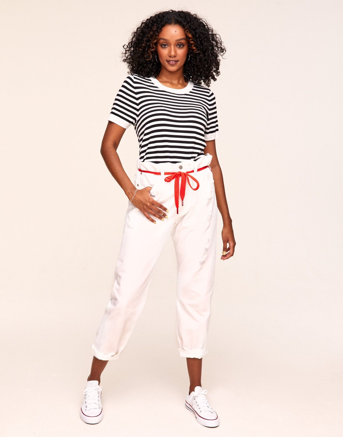 Princeton Sweater Stripe White Sweater, XL | Adore Me