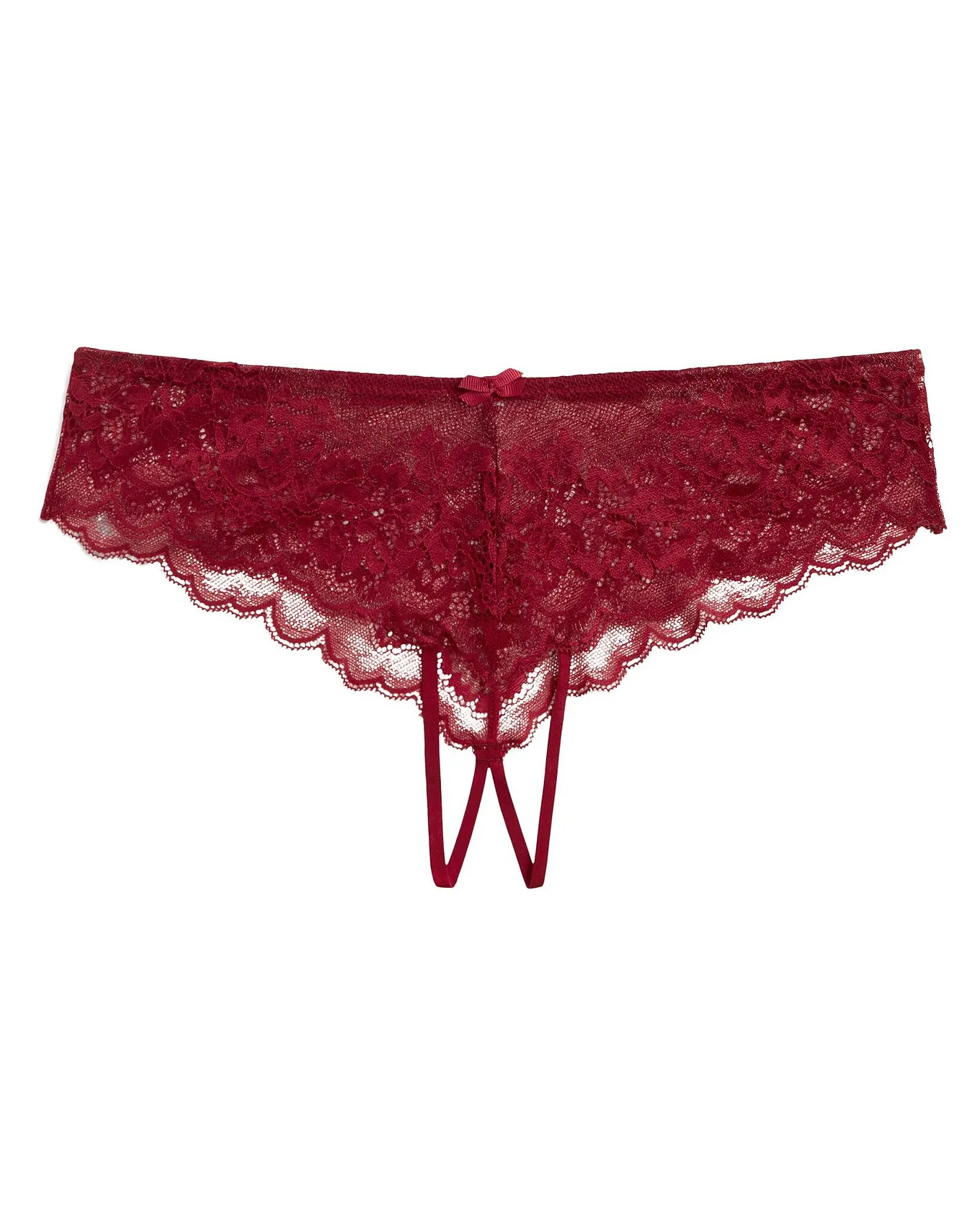Olya Cheeky Dark Red Crotchless Cheeky Adore Me