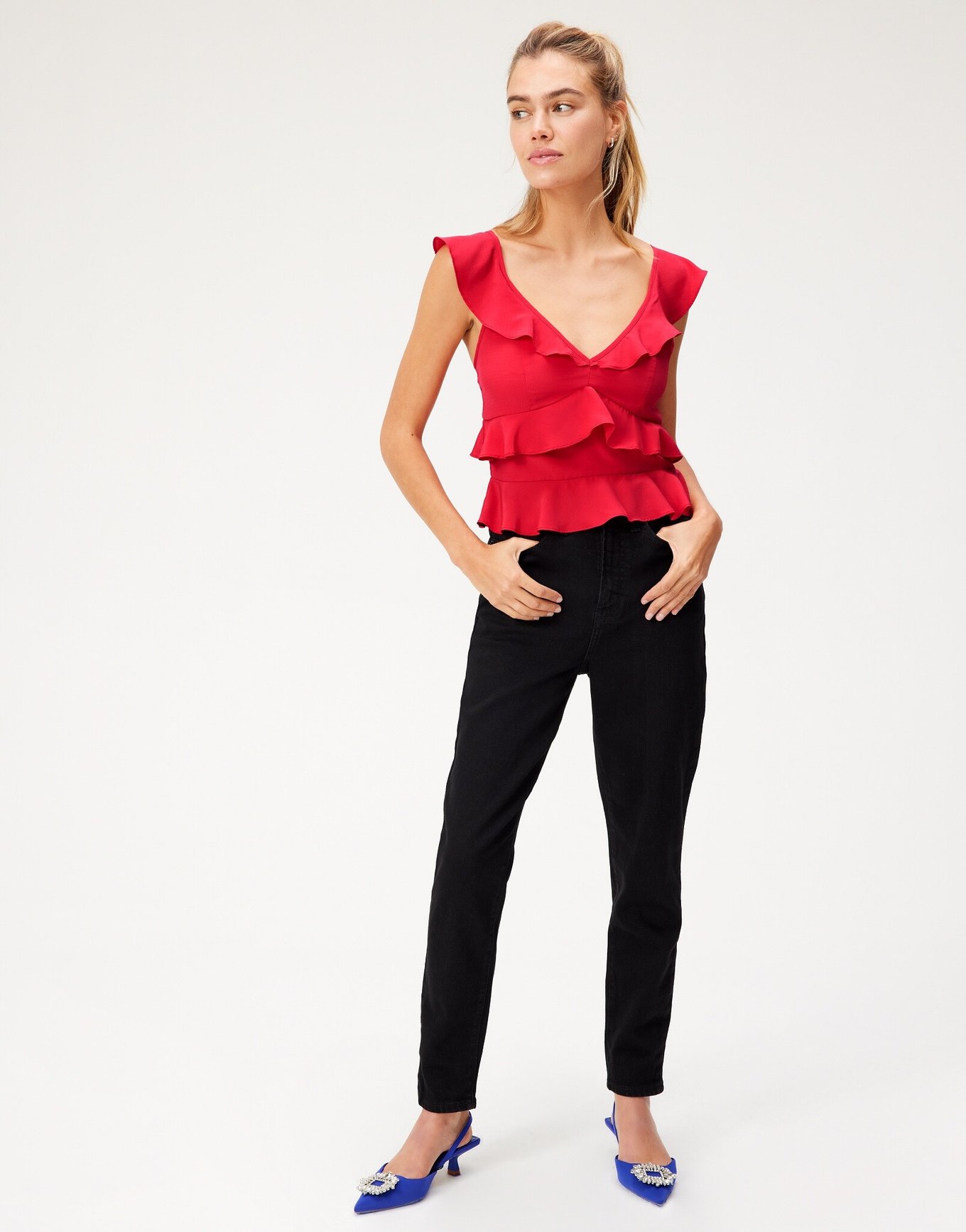 Bay Lake Cami Red Strappy ruffle cami, XS-XL | Adore Me