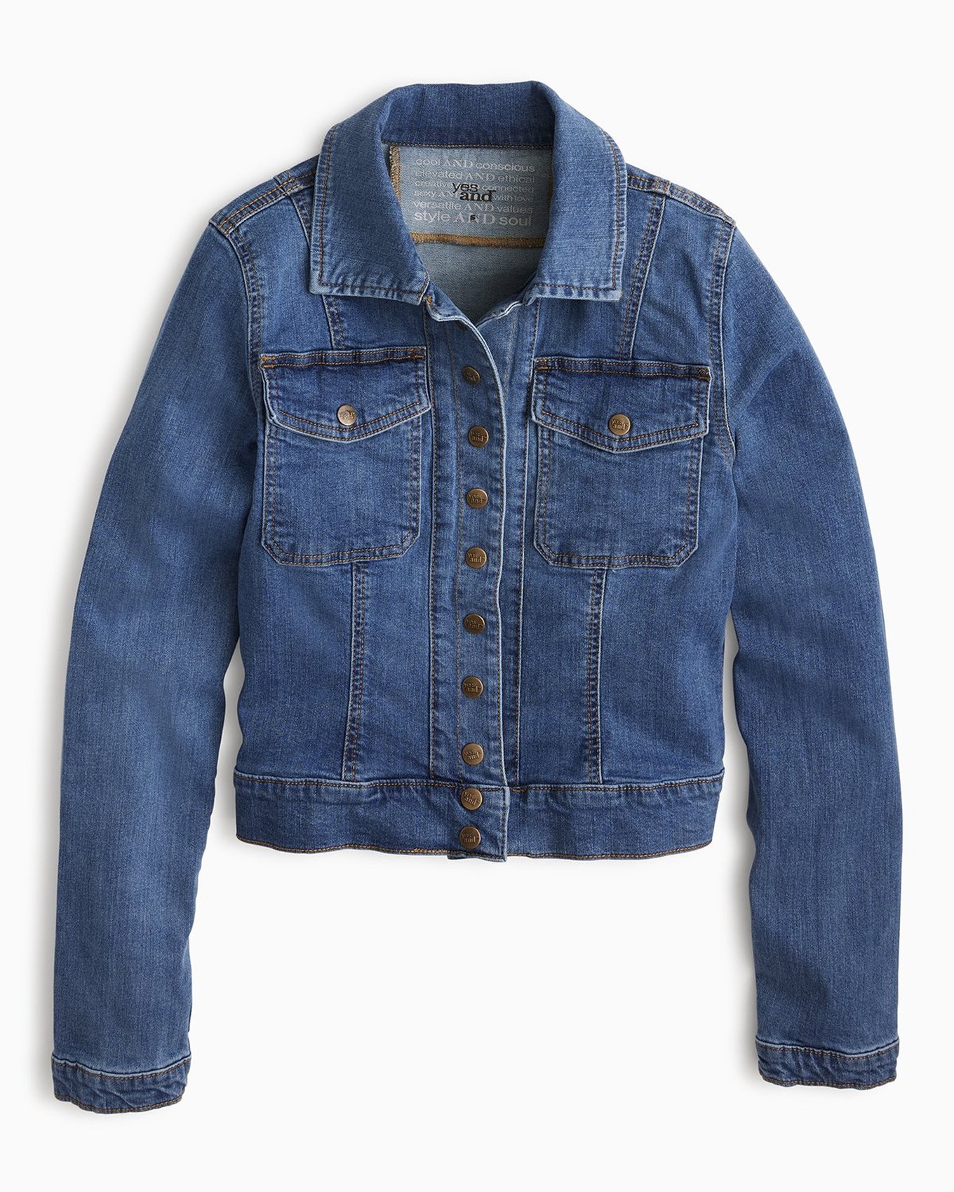 Organic Denim Fitted Snap Jacket Blue | Adore Me