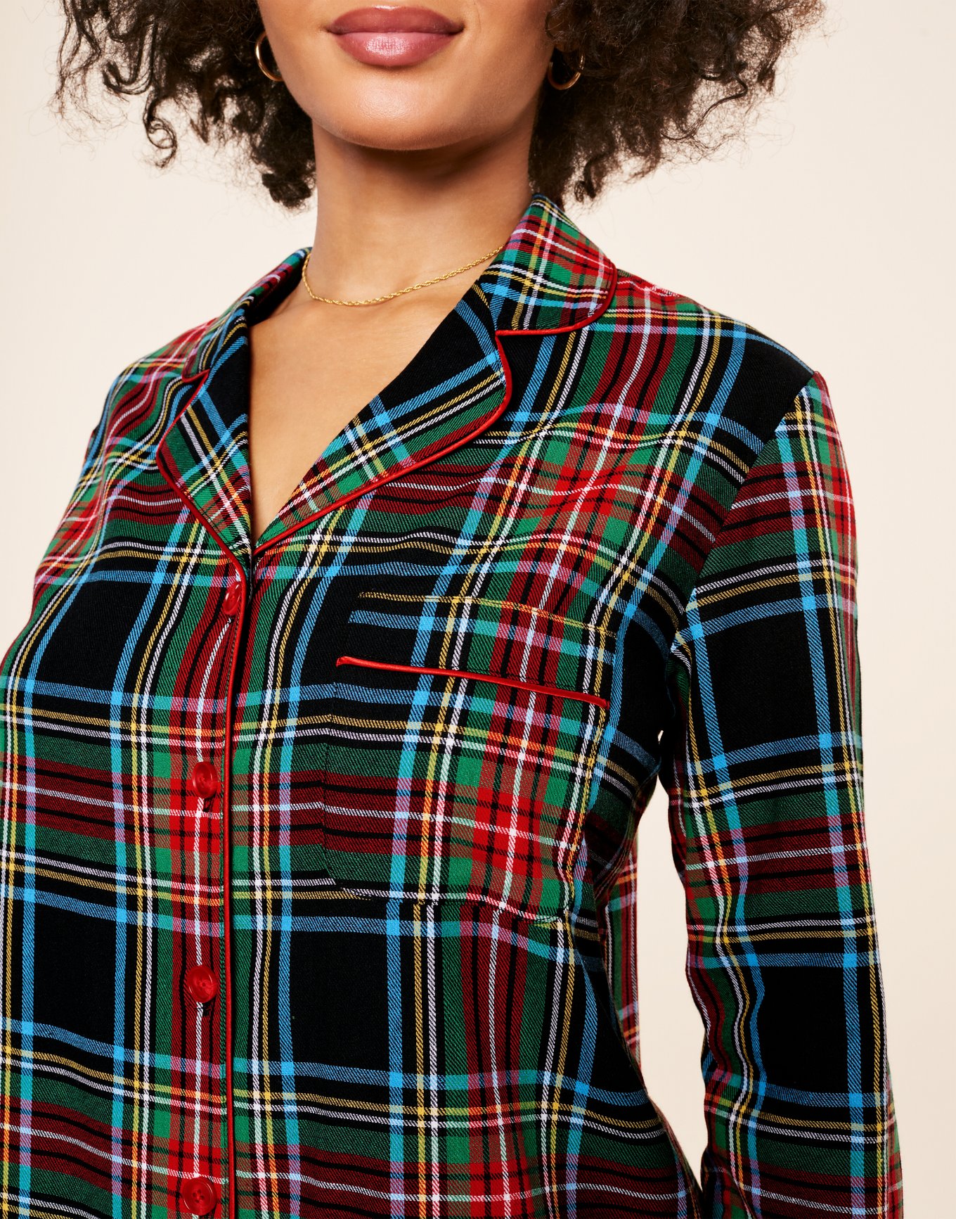 Cecelia Plaid Black PJ Set | Adore Me