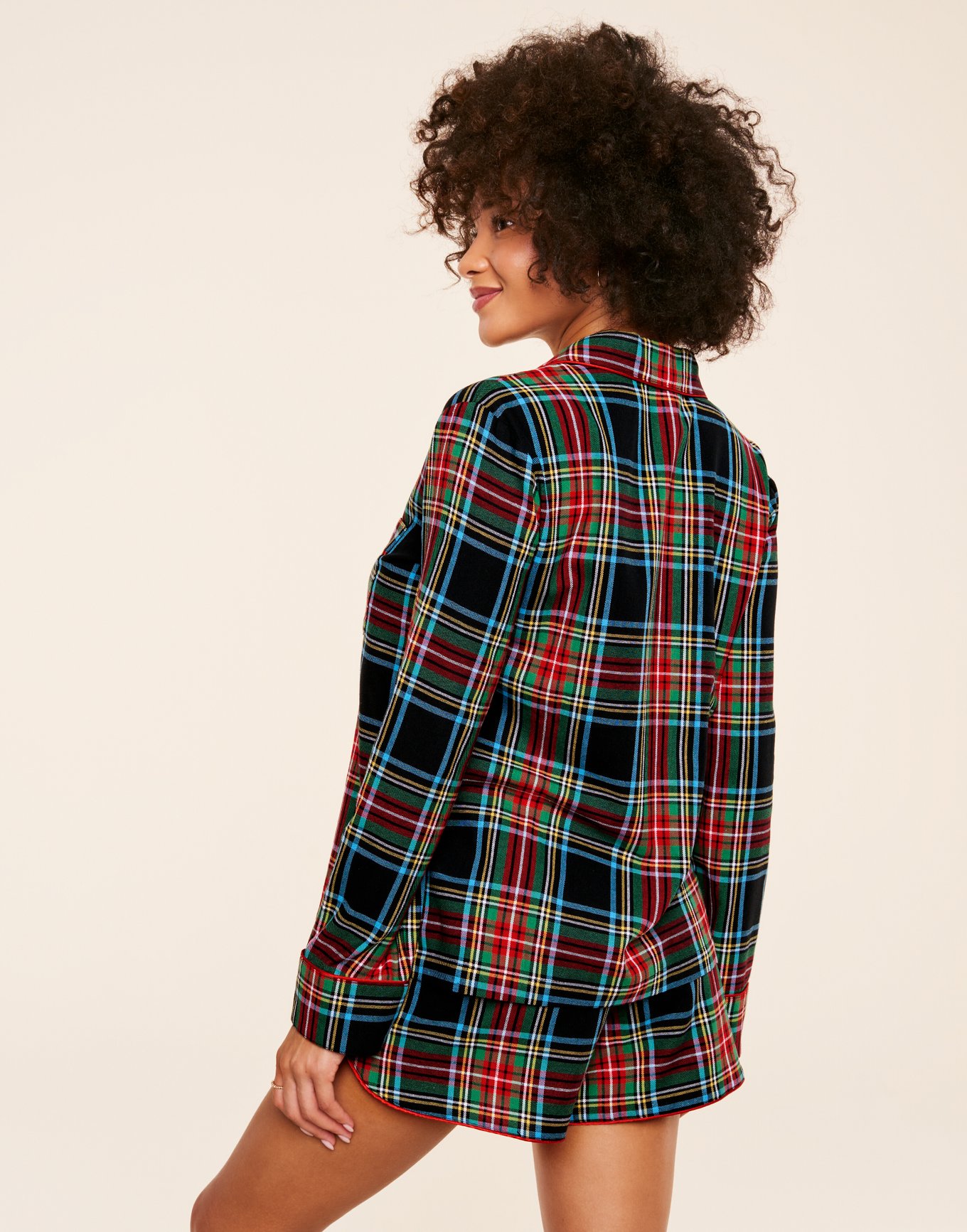 Cecelia Plaid Black PJ Set | Adore Me