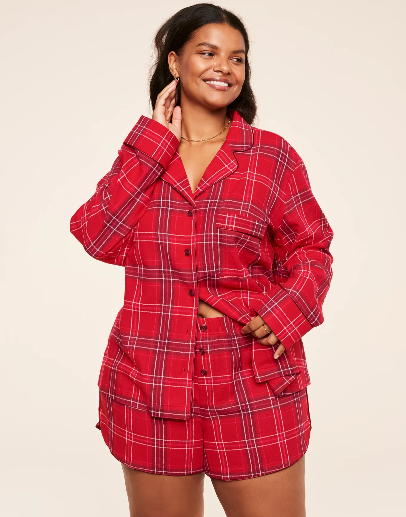 Cecelia Plaid Red PJ Set, XS-4X | Adore Me