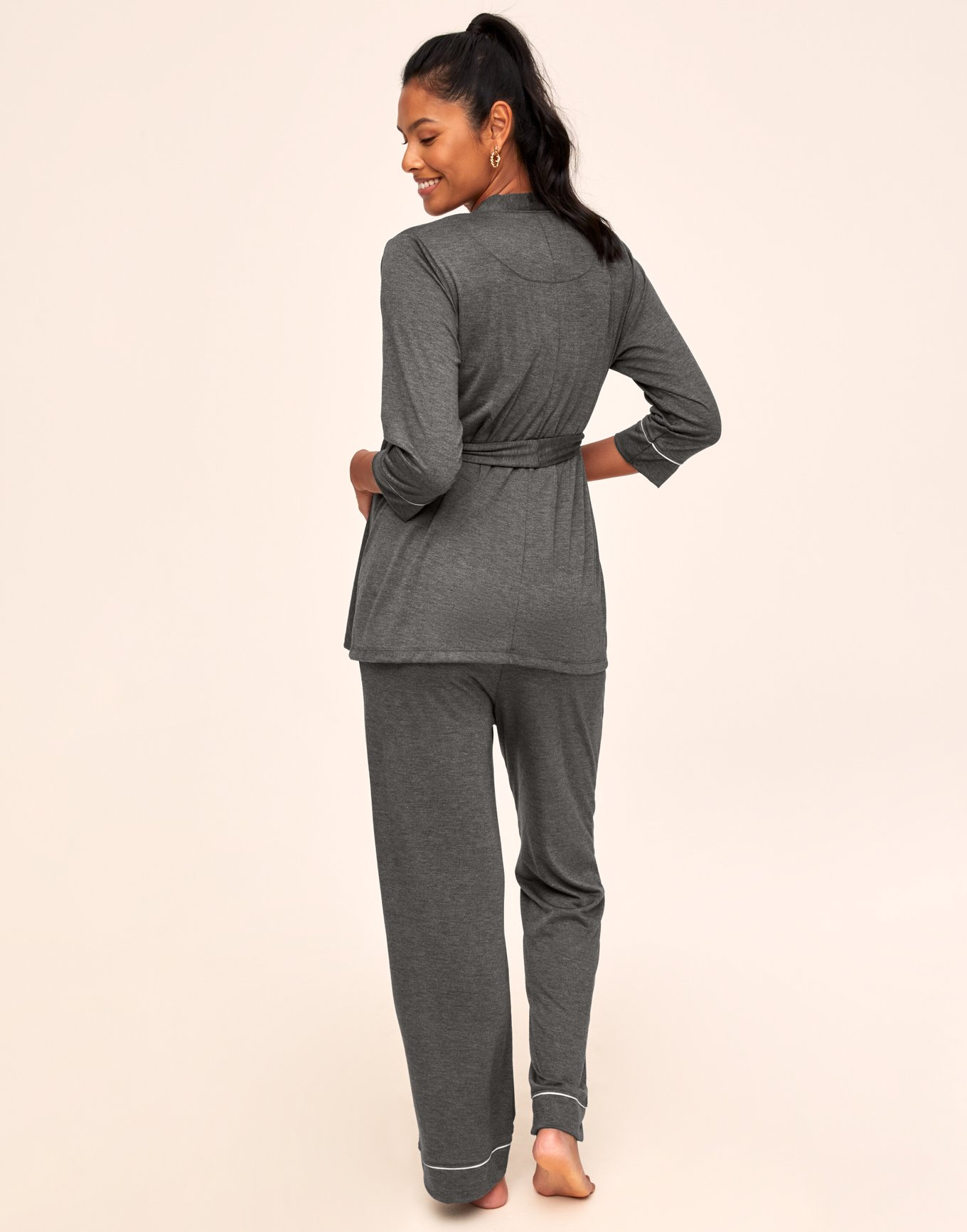 Lounge Chic & Robe Set Gray PJ, S-XL | Adore Me