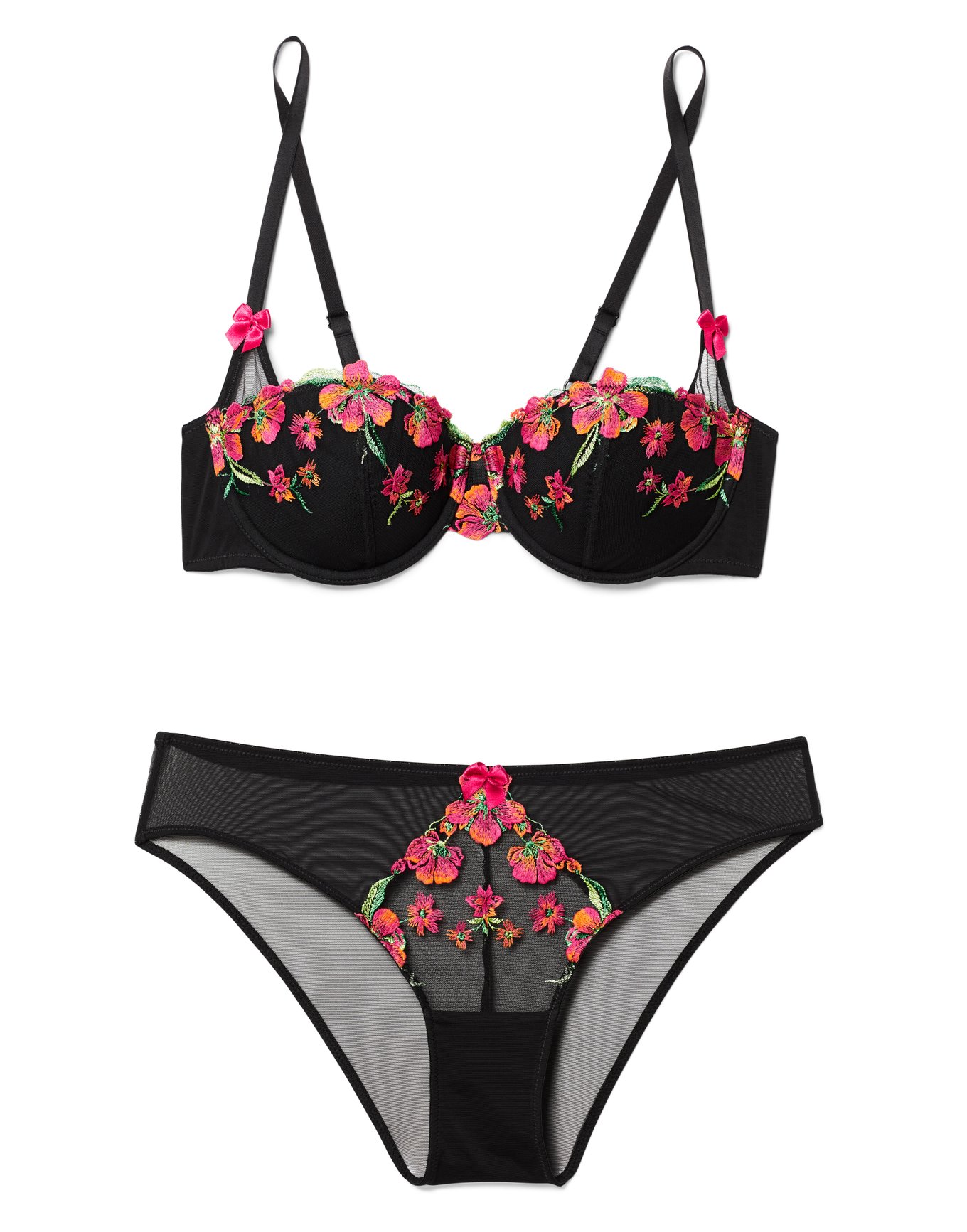 Daphne Black Push Up Balconette, 32C-38DD | Adore Me