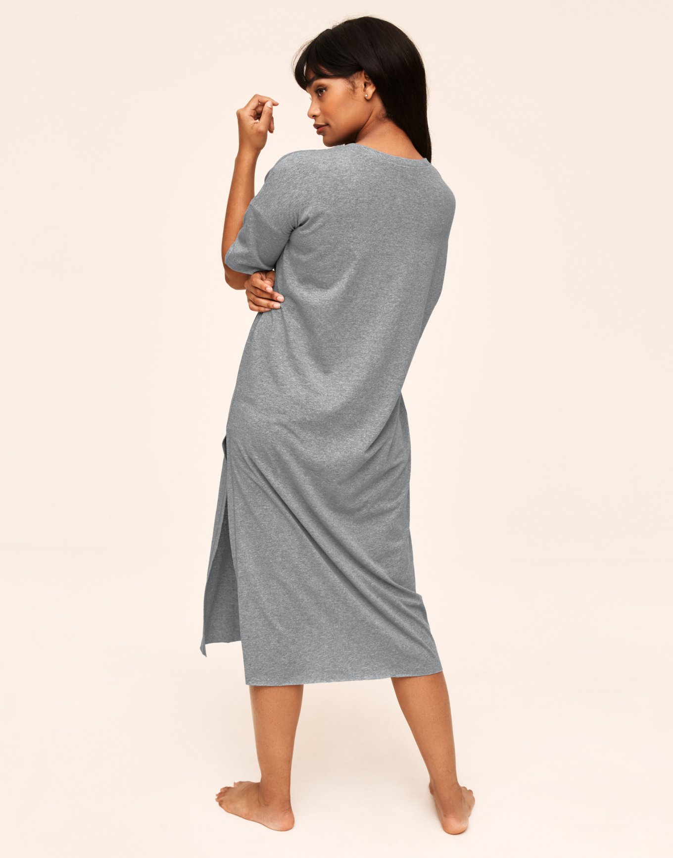 Devyn Gray Knit Sleepshirt | Adore Me