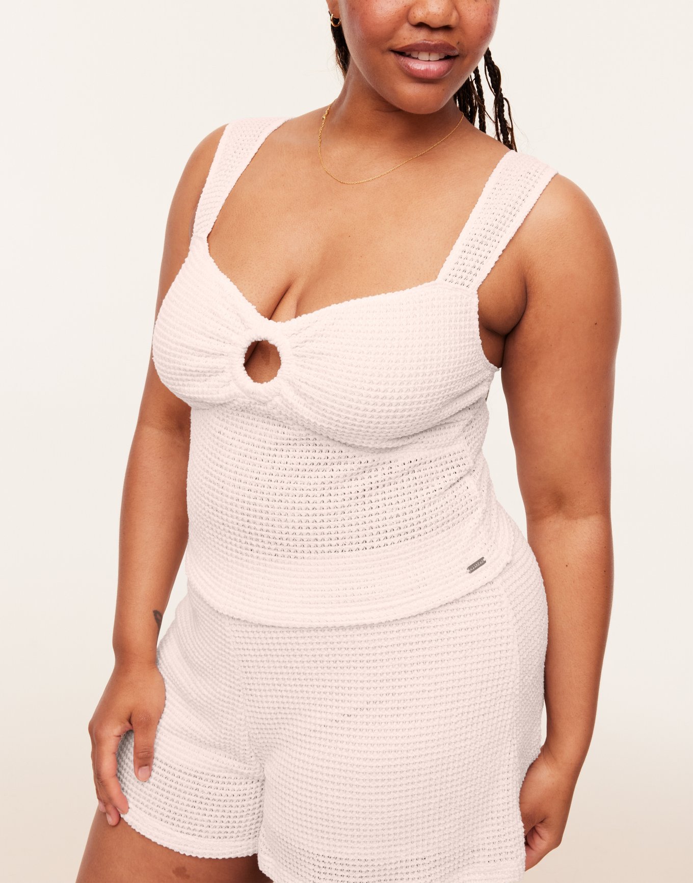 Sandra White Plus Tank and Short Set, XL-4X | Adore Me