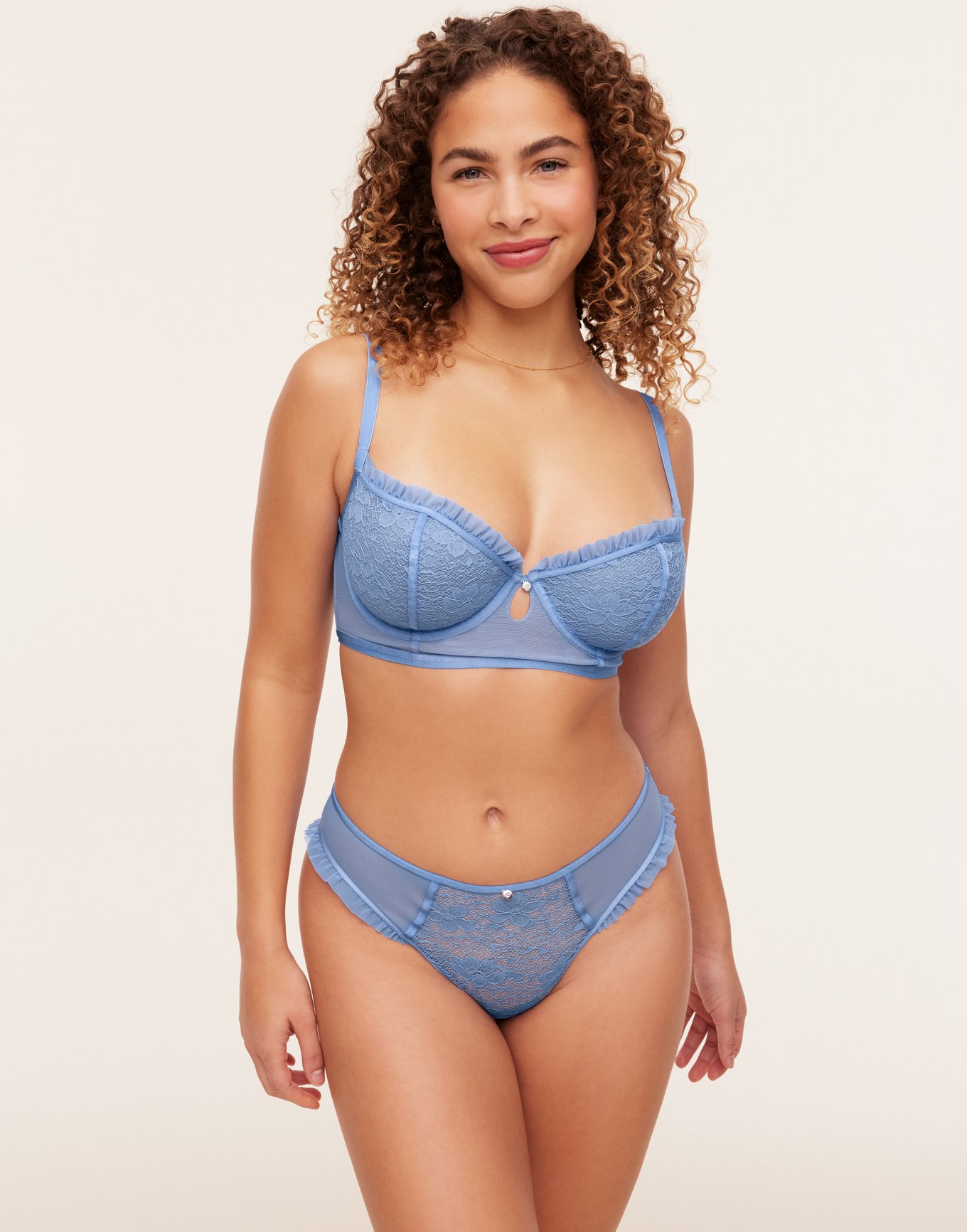 Maddie Medium Blue Unlined Demi Longline, 32A-38D | Adore Me