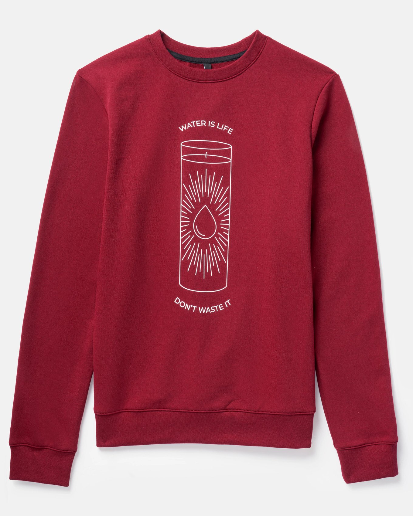 Water Crew Neck Dark Red Crew Neck Sweatshirt | Adore Me