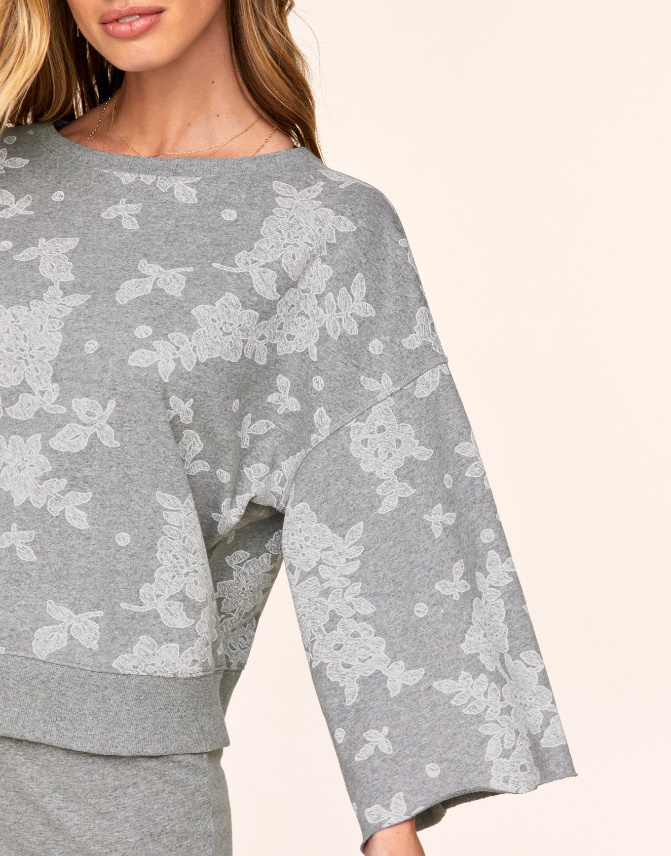 Bailey Gray Sweatshirt and Short Set | Adore Me