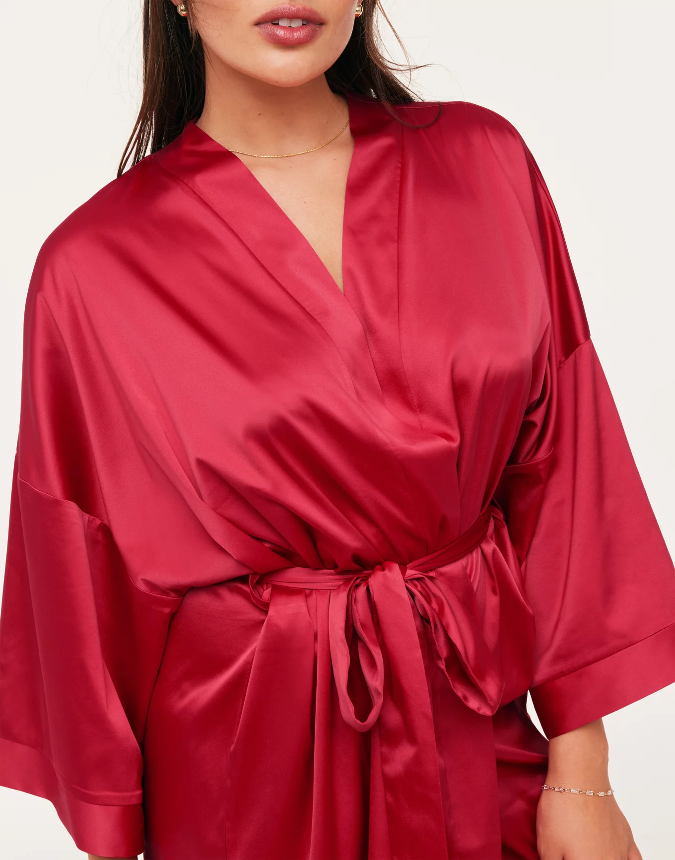 Roxey Dark Red Kimono Robe, S-L | Adore Me