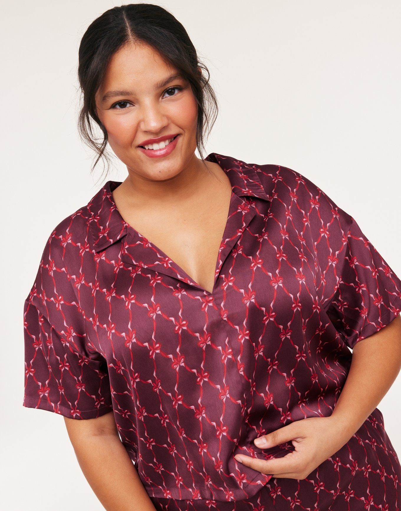 Verica Novelty Red Plus Top and Pant Set | Adore Me