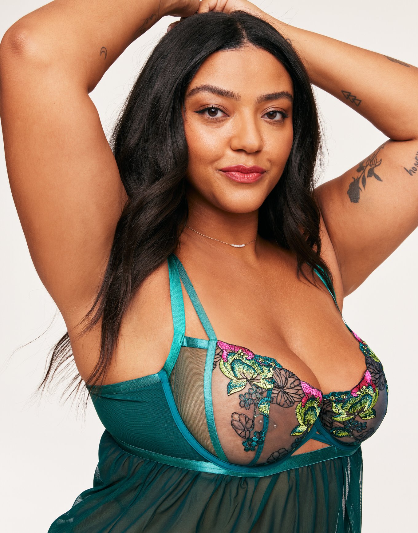 Delilah Floral Green Babydoll, 32B-38DD | Adore Me