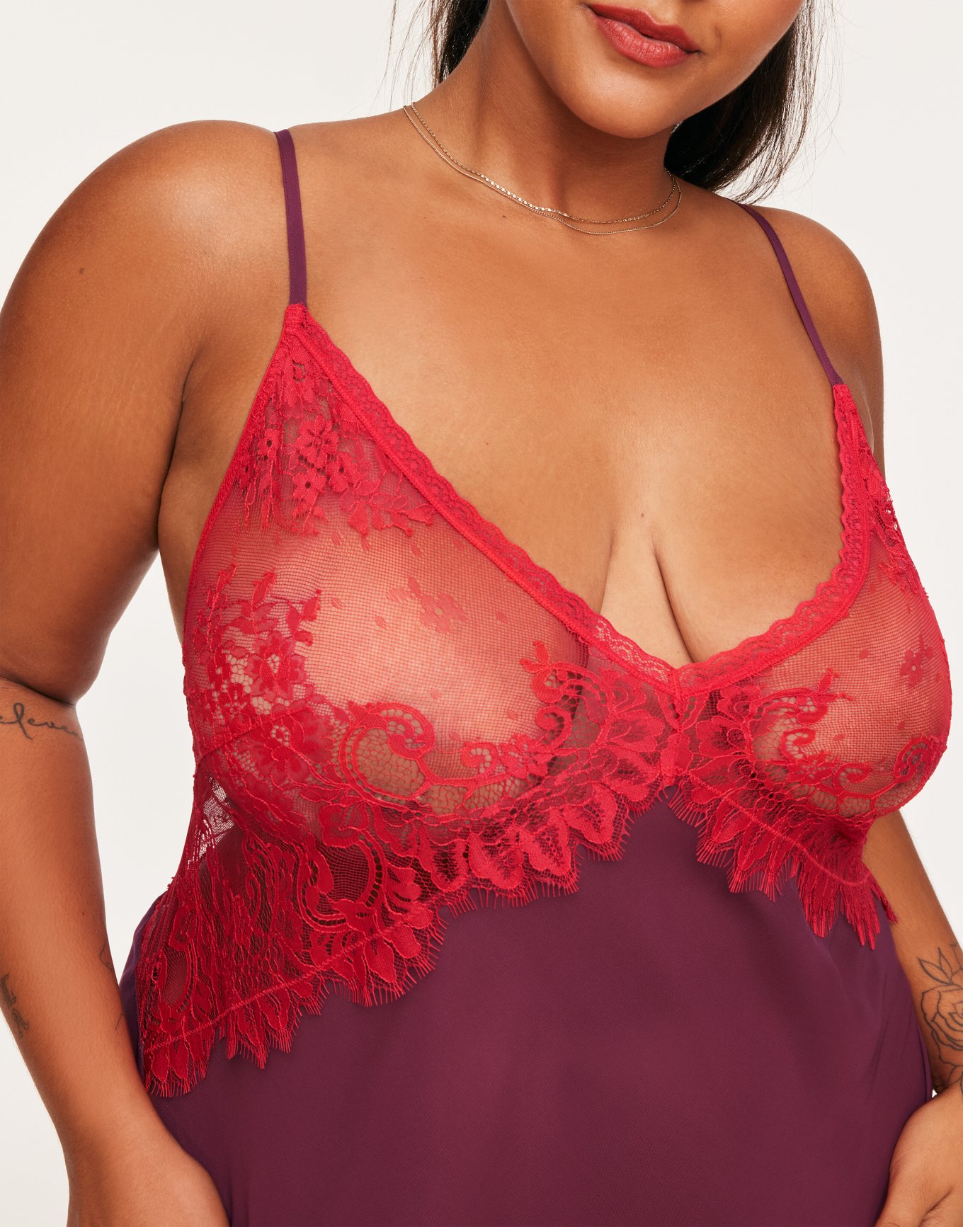 Raquel Dark Red Plus Slip 1x 3x Adore Me