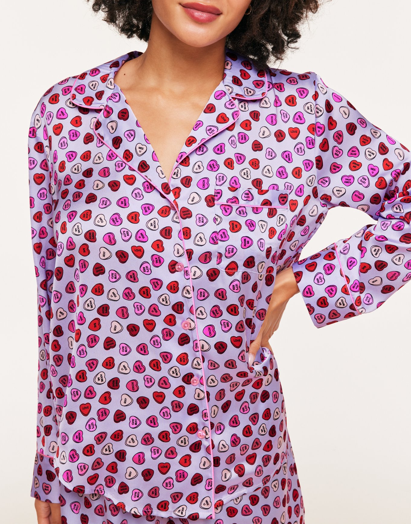 Sammi Heart Purple PJ Set, XS | Adore Me