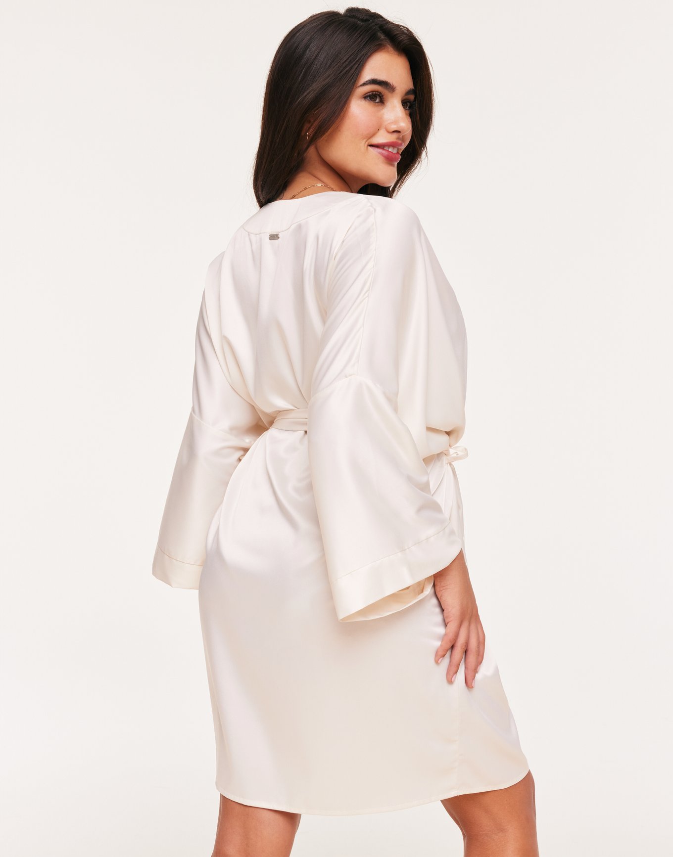 Izabella Light White Kimono Robe, XL | Adore Me