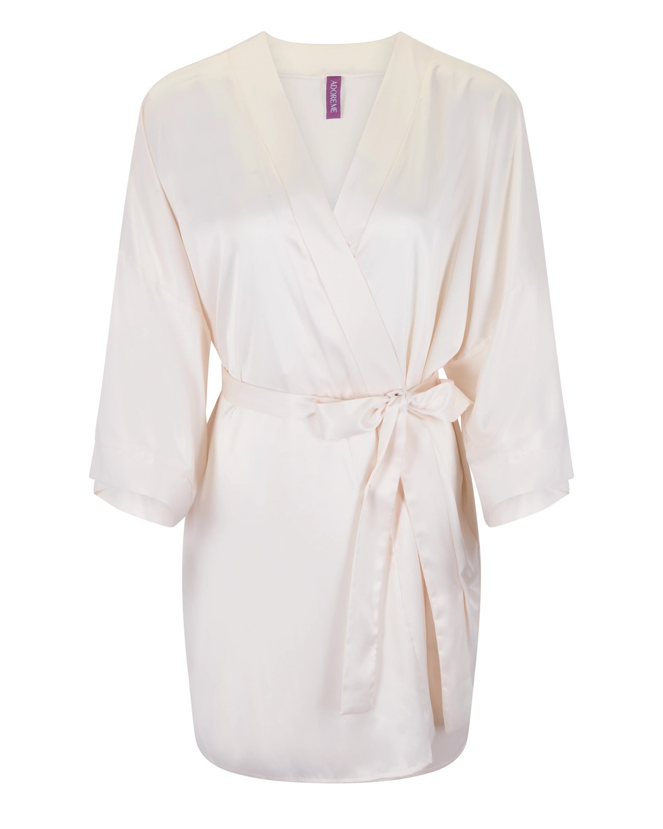 Izabella Light White Kimono Robe, XL | Adore Me