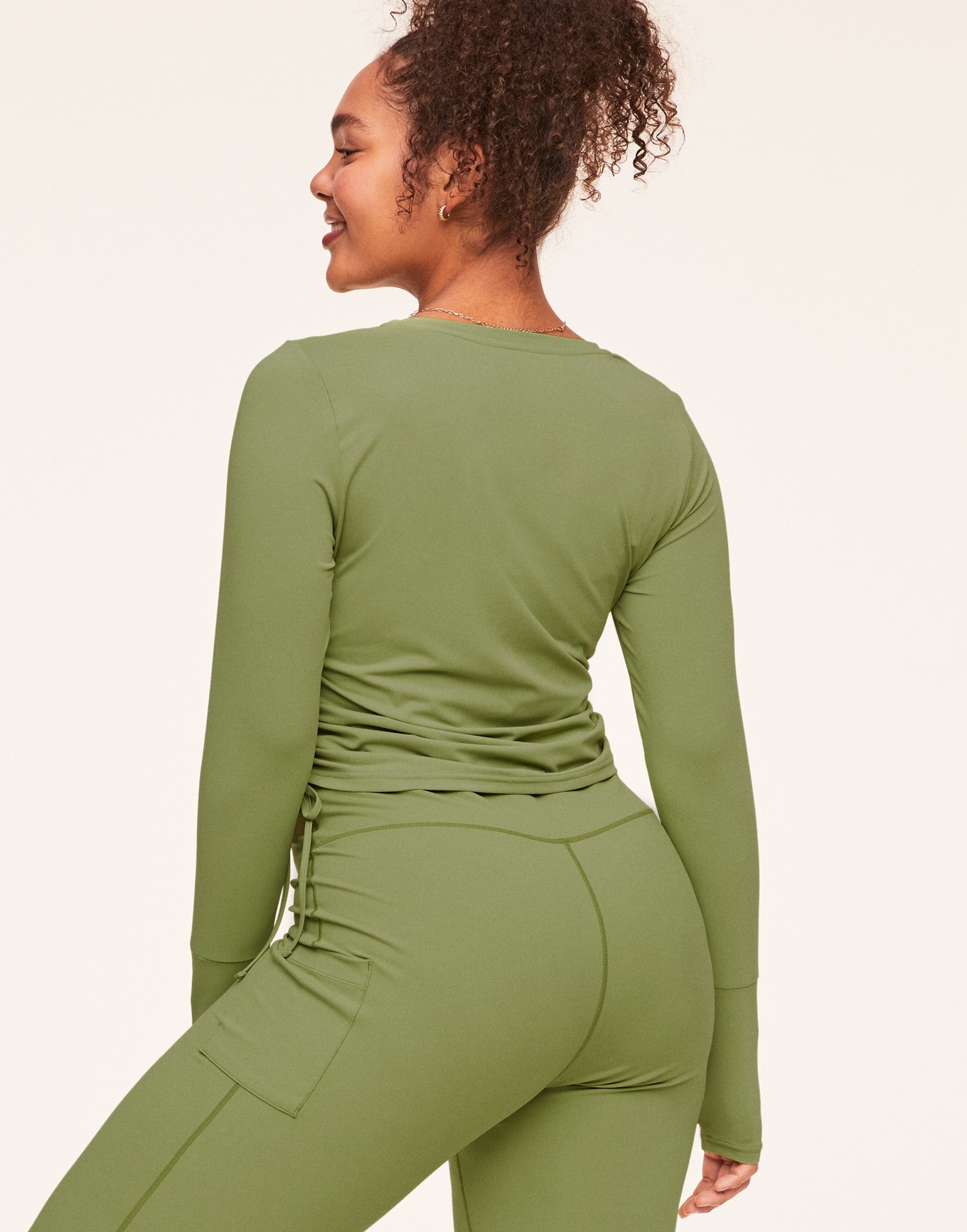 Layne Longsleeve Medium Green Plus Long sleeve active shirt, 1X-4X ...