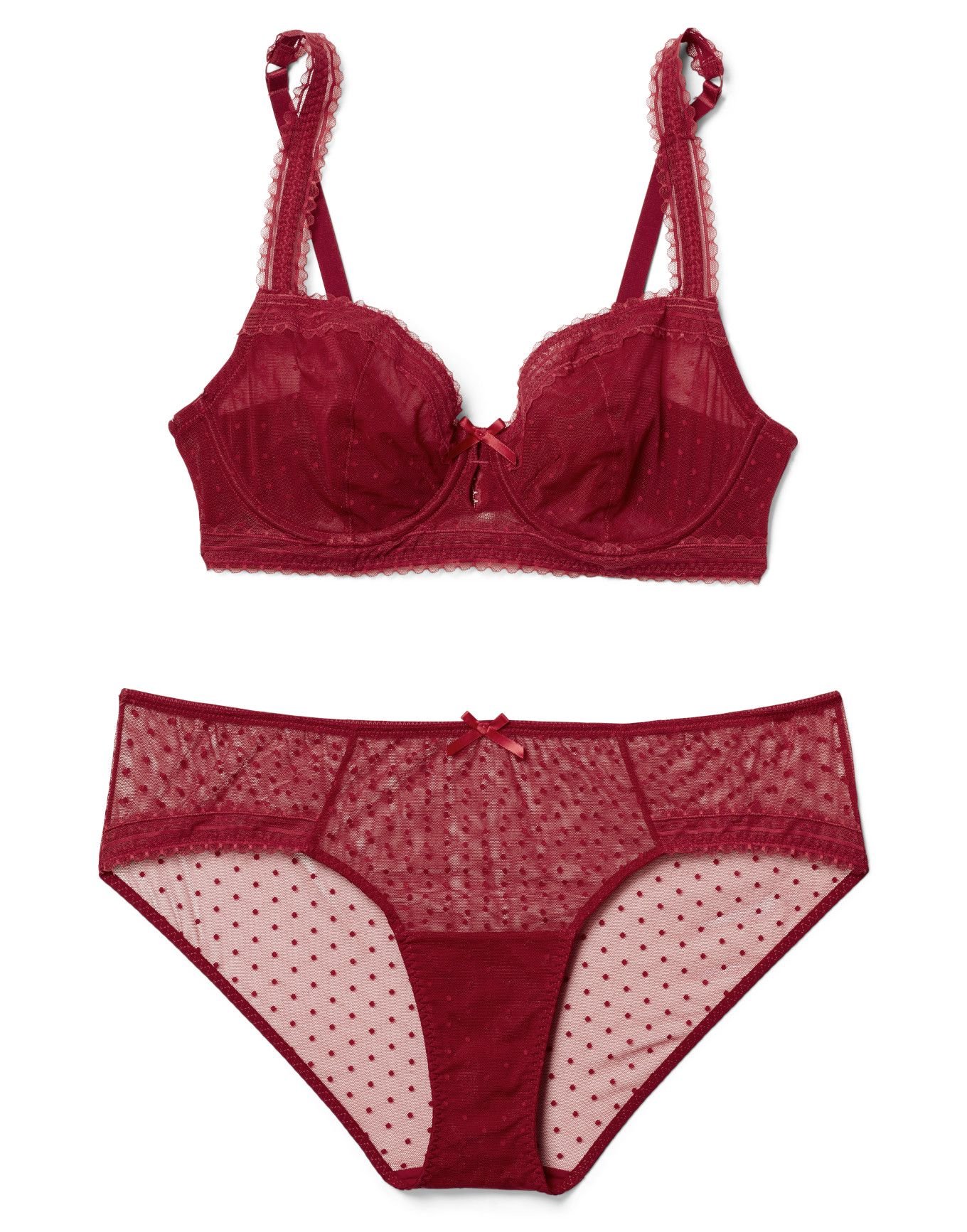 Cassandra Dark Red Plus Unlined Demi Adore Me