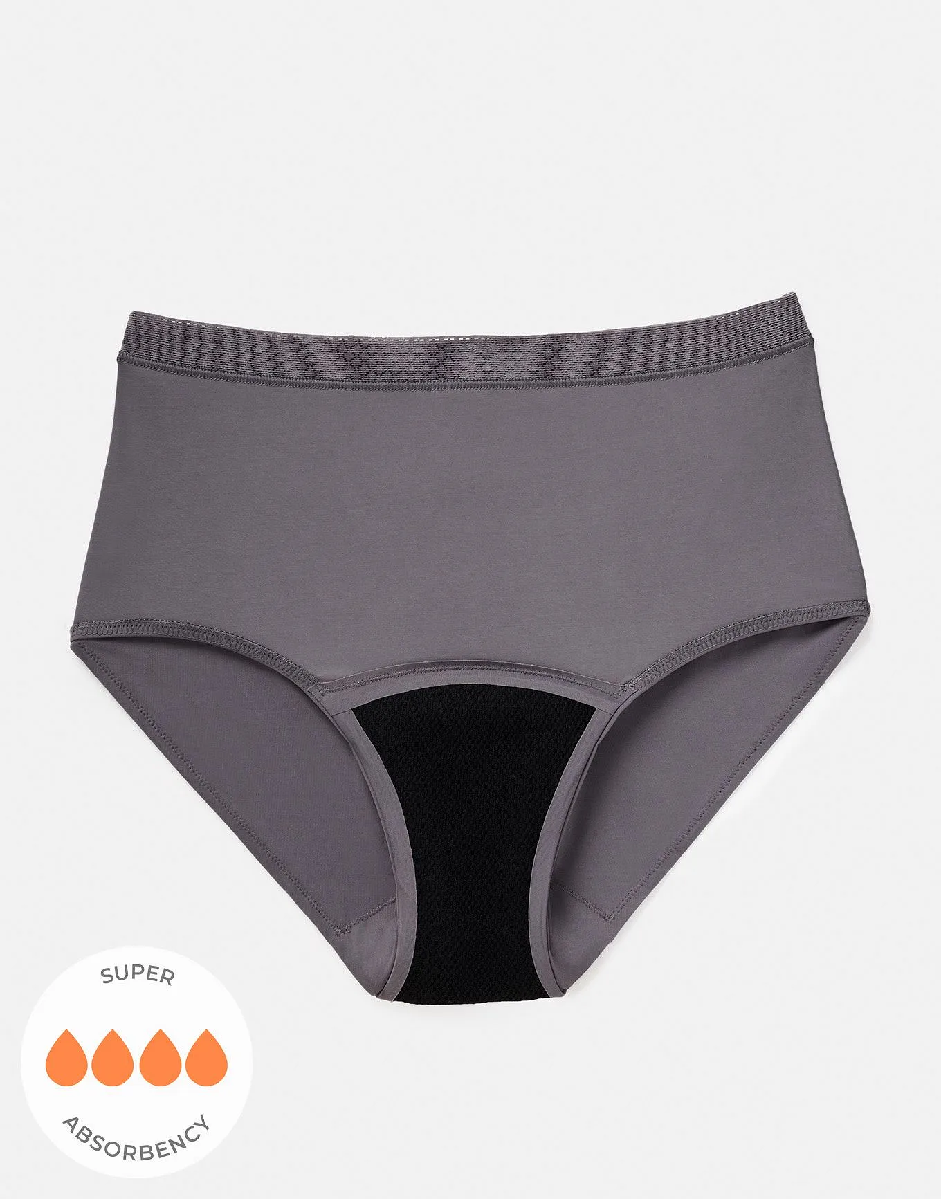 Jess High Waisted Dark Gray Plus Period Panties Adore Me