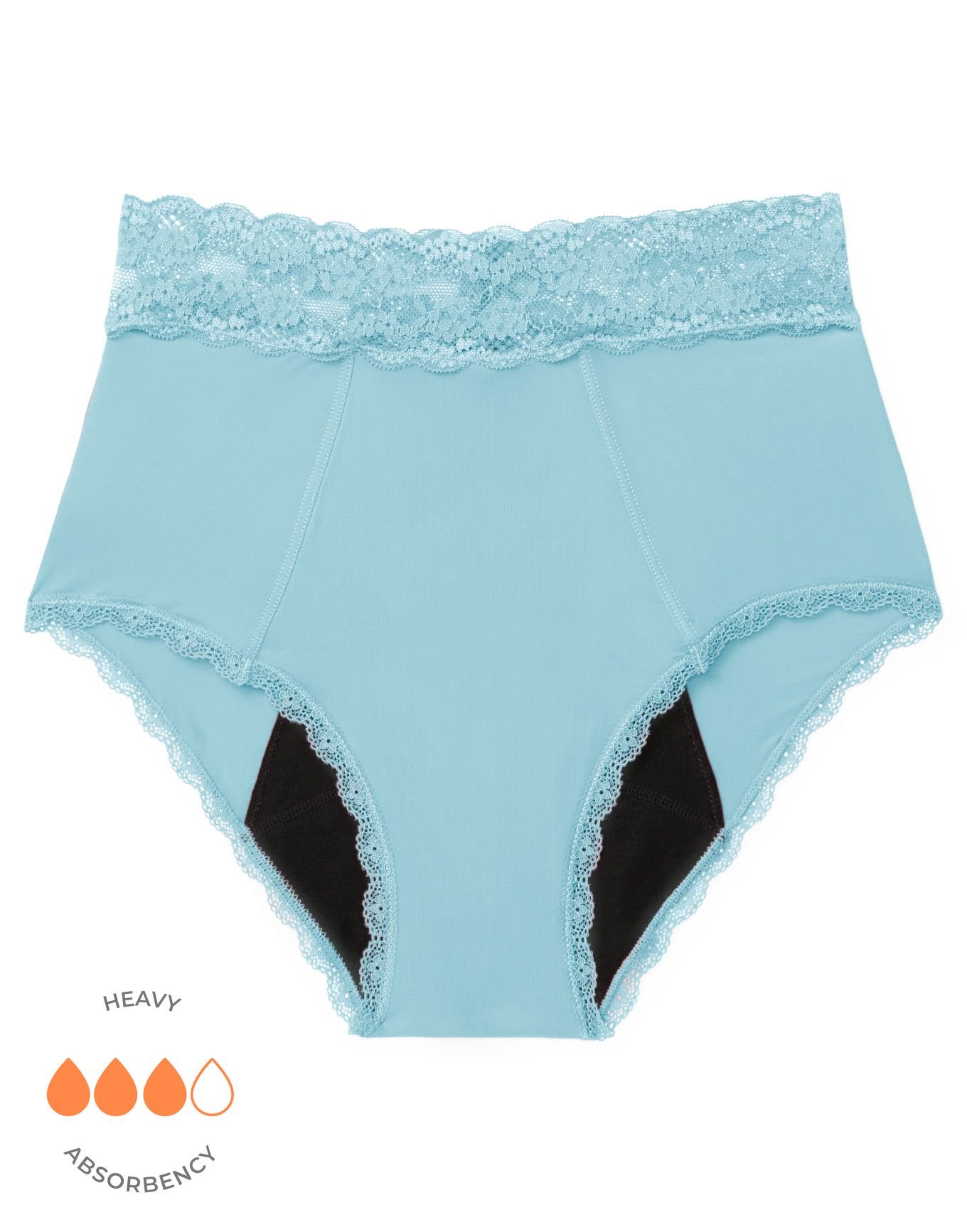 Amelia High Waisted Light Blue Plus Period Panties | Adore Me