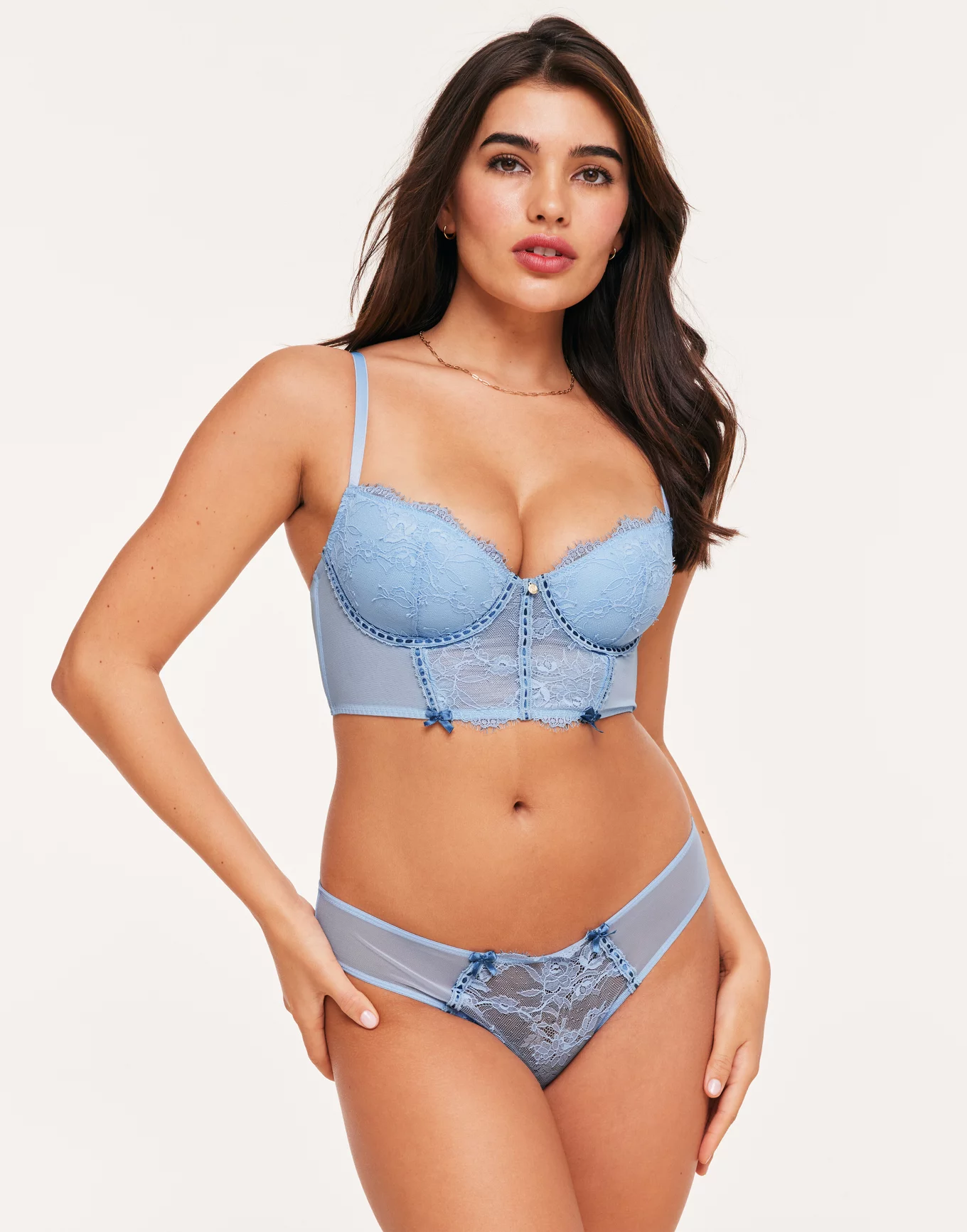 Yara Medium Blue Longline Contour Demi, 32DD-36DDD | Adore Me