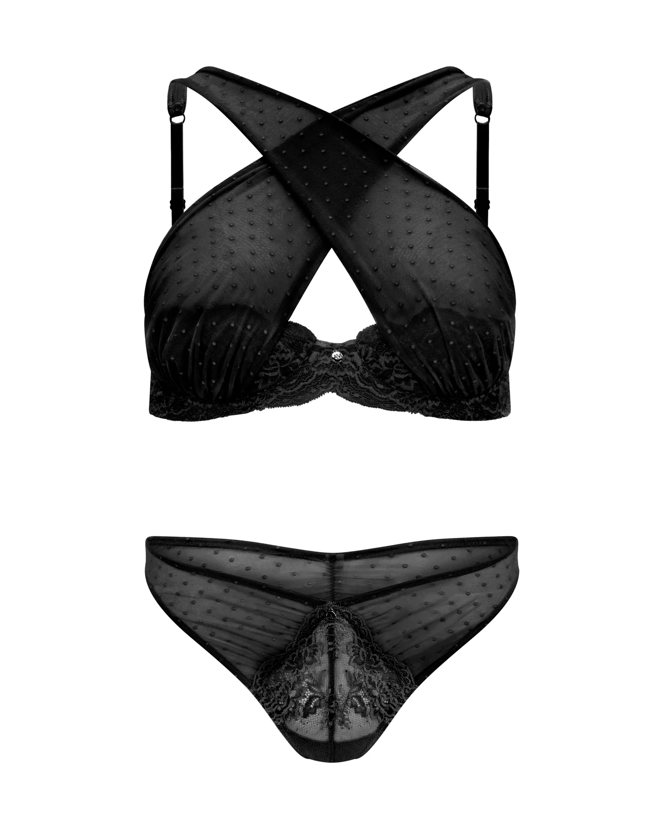 Tibby Black High neck contour quarter cup, 32A-36C | Adore Me