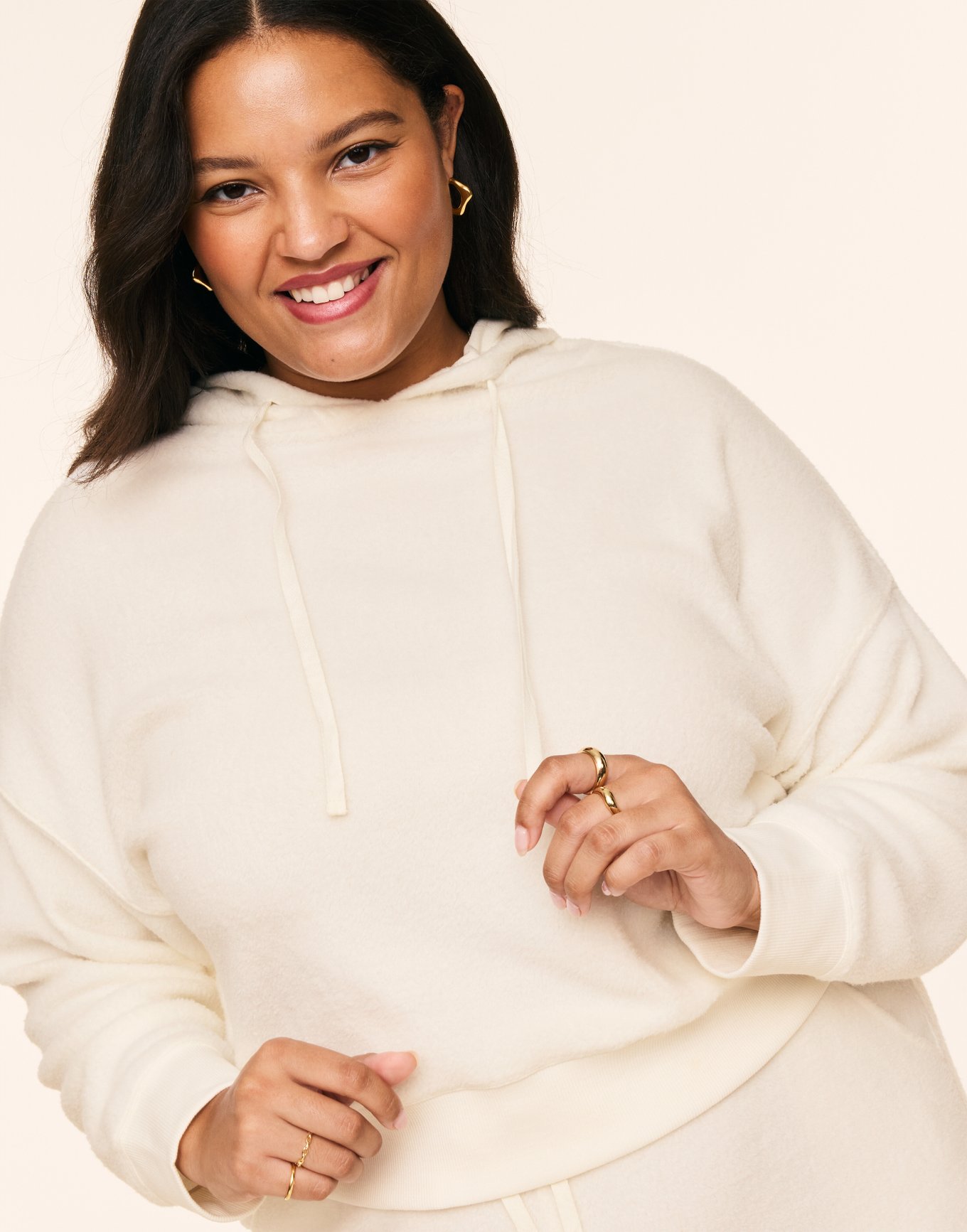 Davinia White Plus Hoodie and Jogger Set, 1X | Adore Me