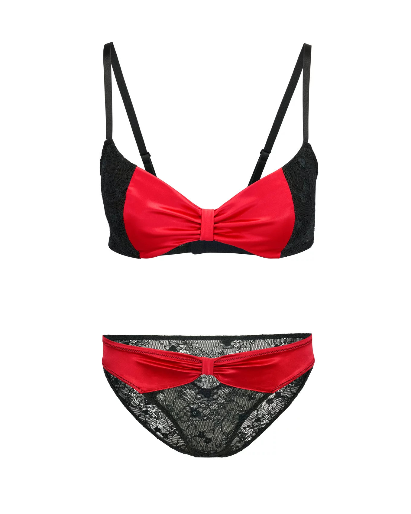 Black And Red Bra Set