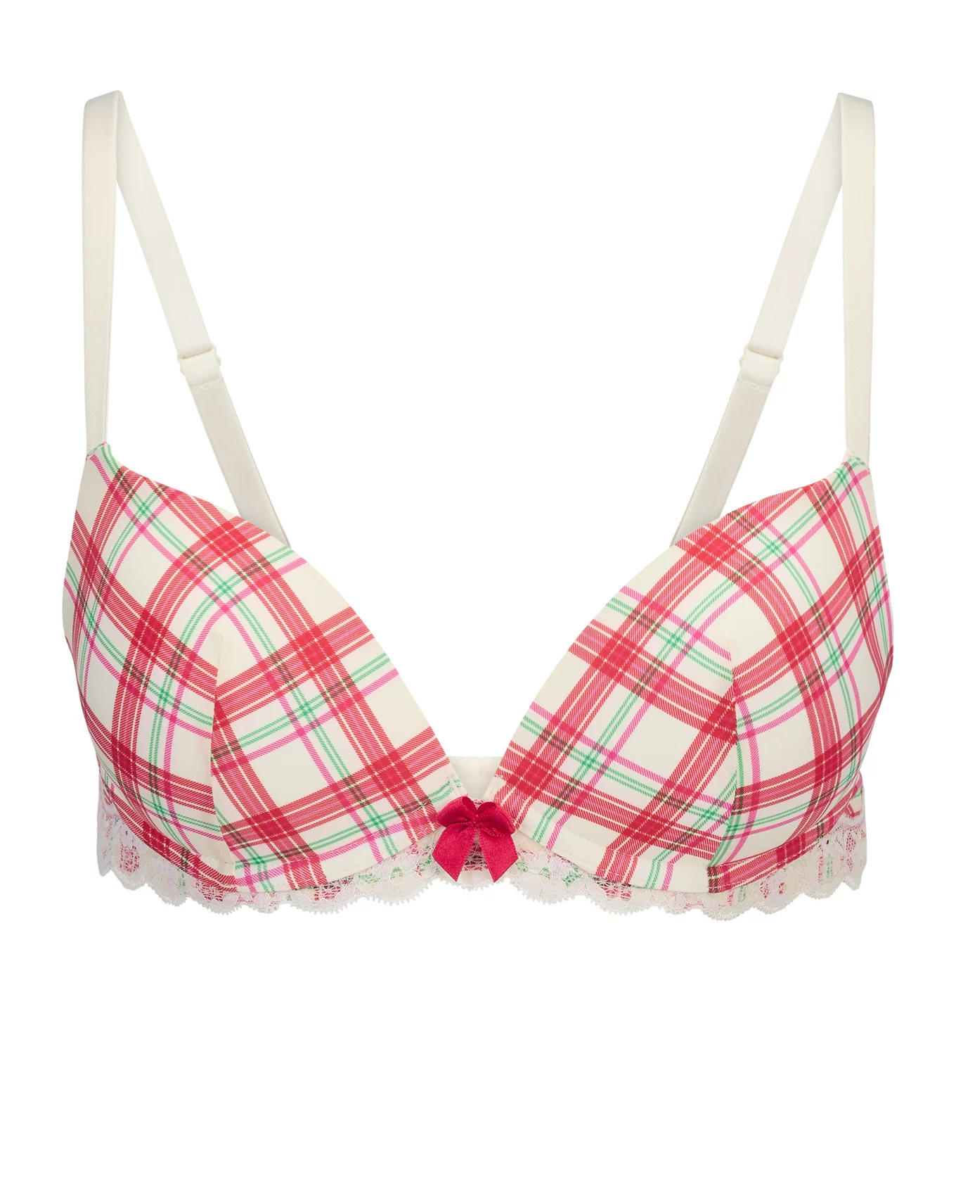 Shea Plaid Red Push Up Bra, 30A-38D | Adore Me