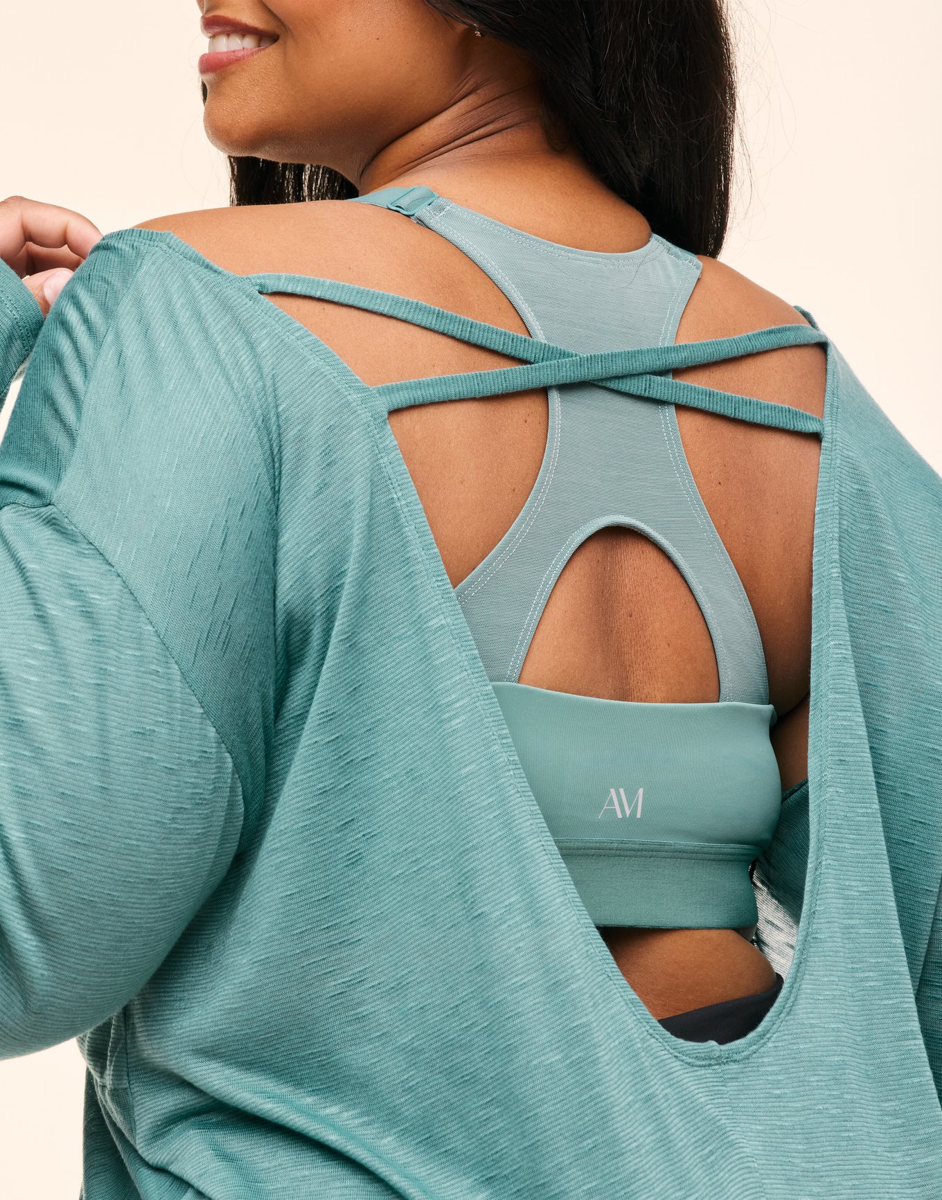 Mallory Medium Green Long Sleeve Active Top | Adore Me