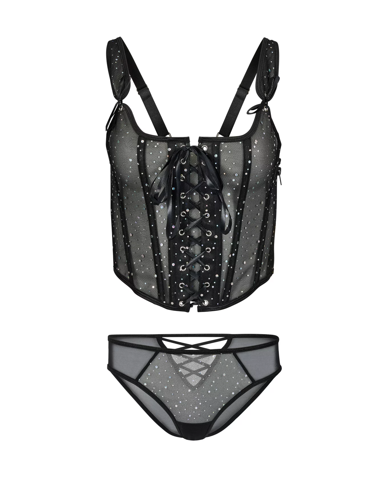 Diamond Black Corset Set, XS-4X | Adore Me