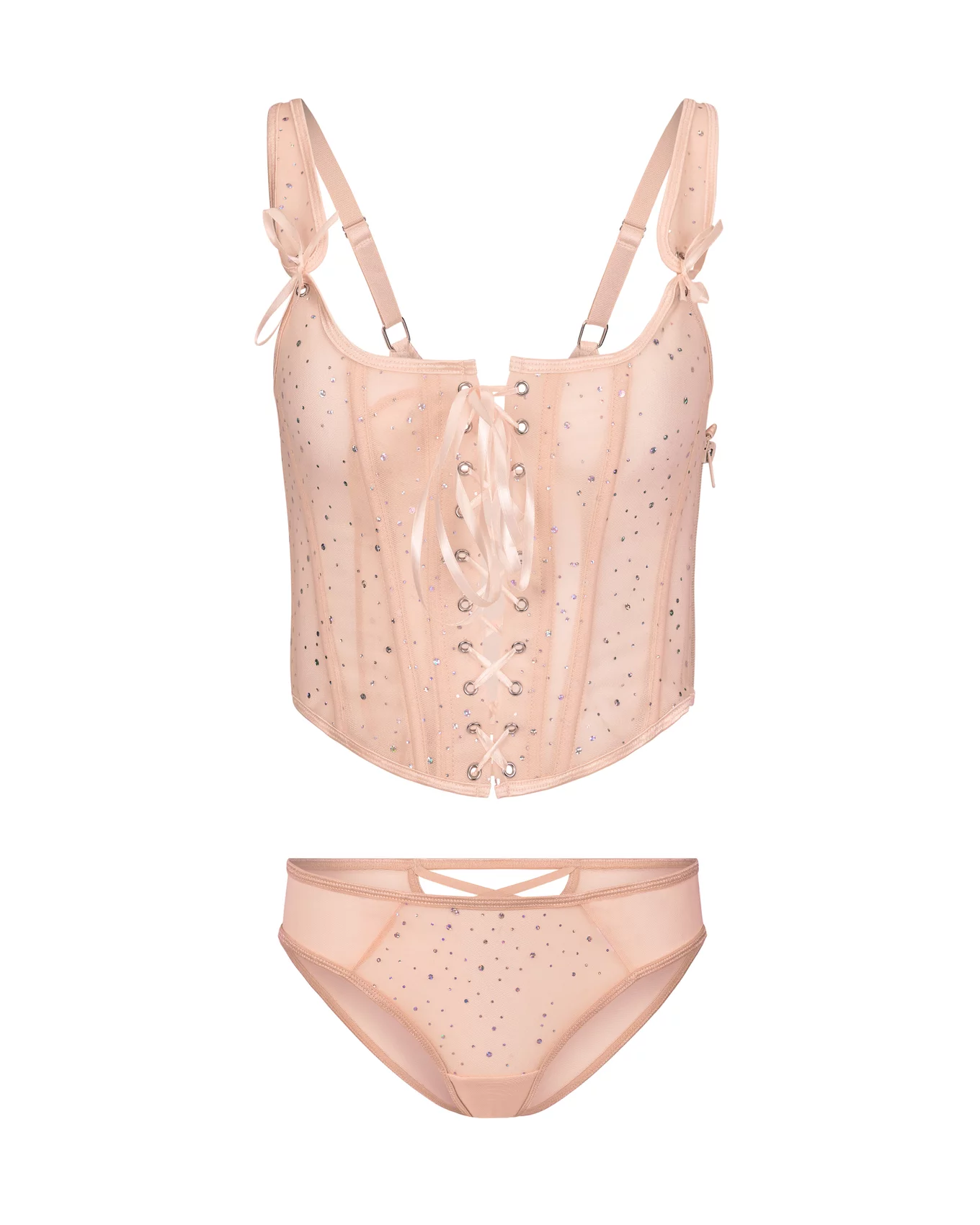 Diamond Light Beige Corset Set, XS-4X | Adore Me